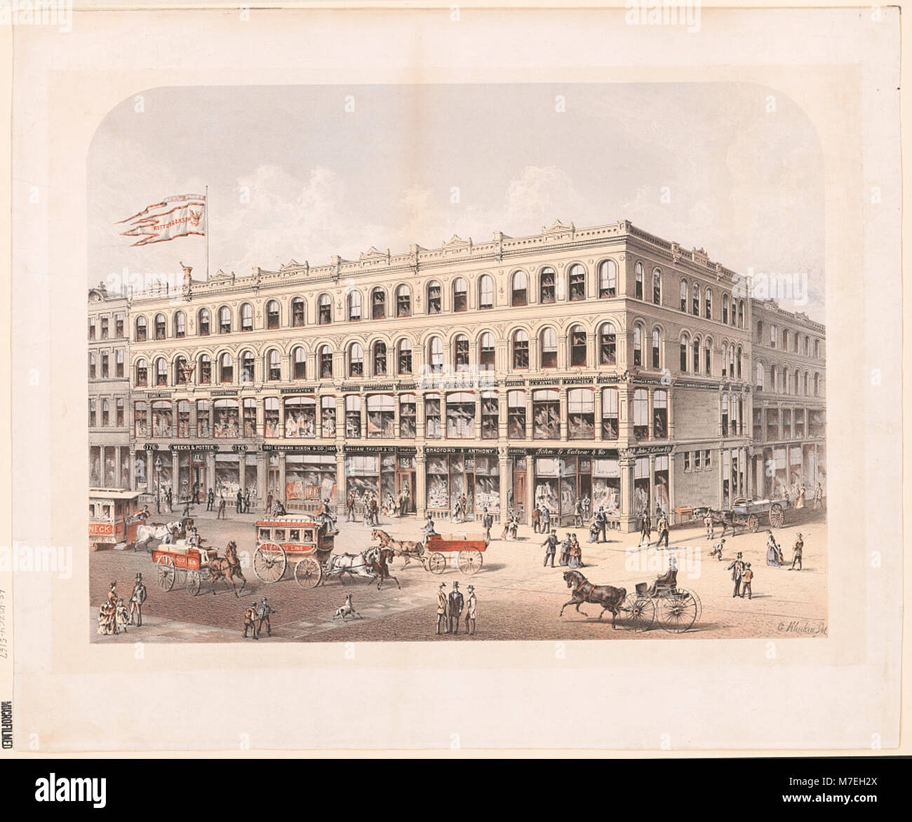 This image shows Washington Street in Boston, Massachusetts, capturing ...