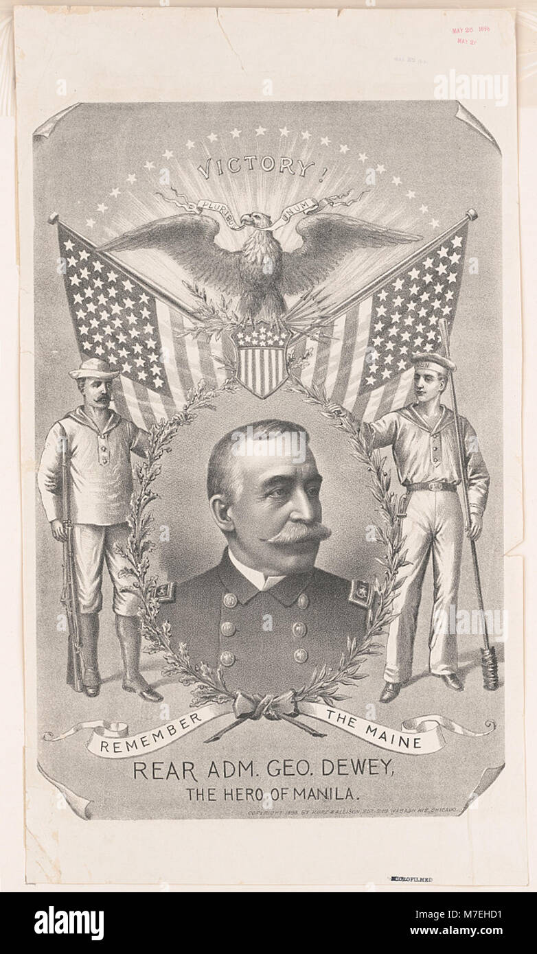A photograph of Rear Admiral George Dewey, celebrated for his pivotal ...