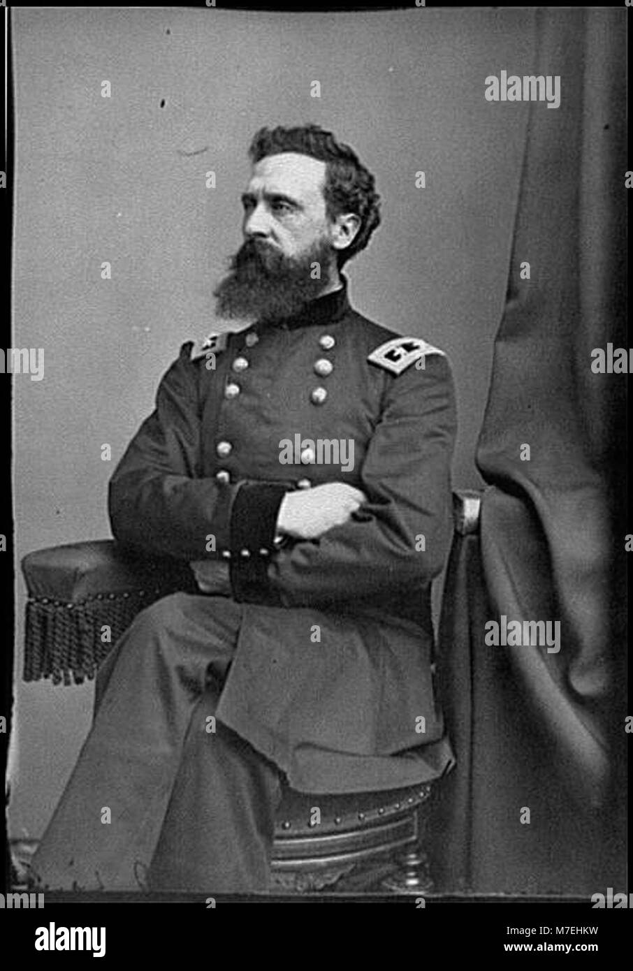 A formal portrait of Major General George Sykes, a senior officer in ...