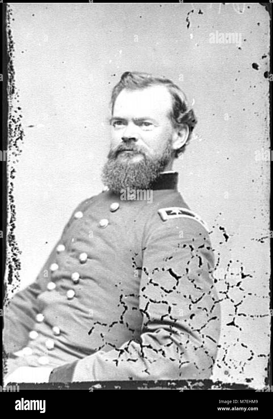 A portrait of Major General James B. McPherson, a prominent officer in ...