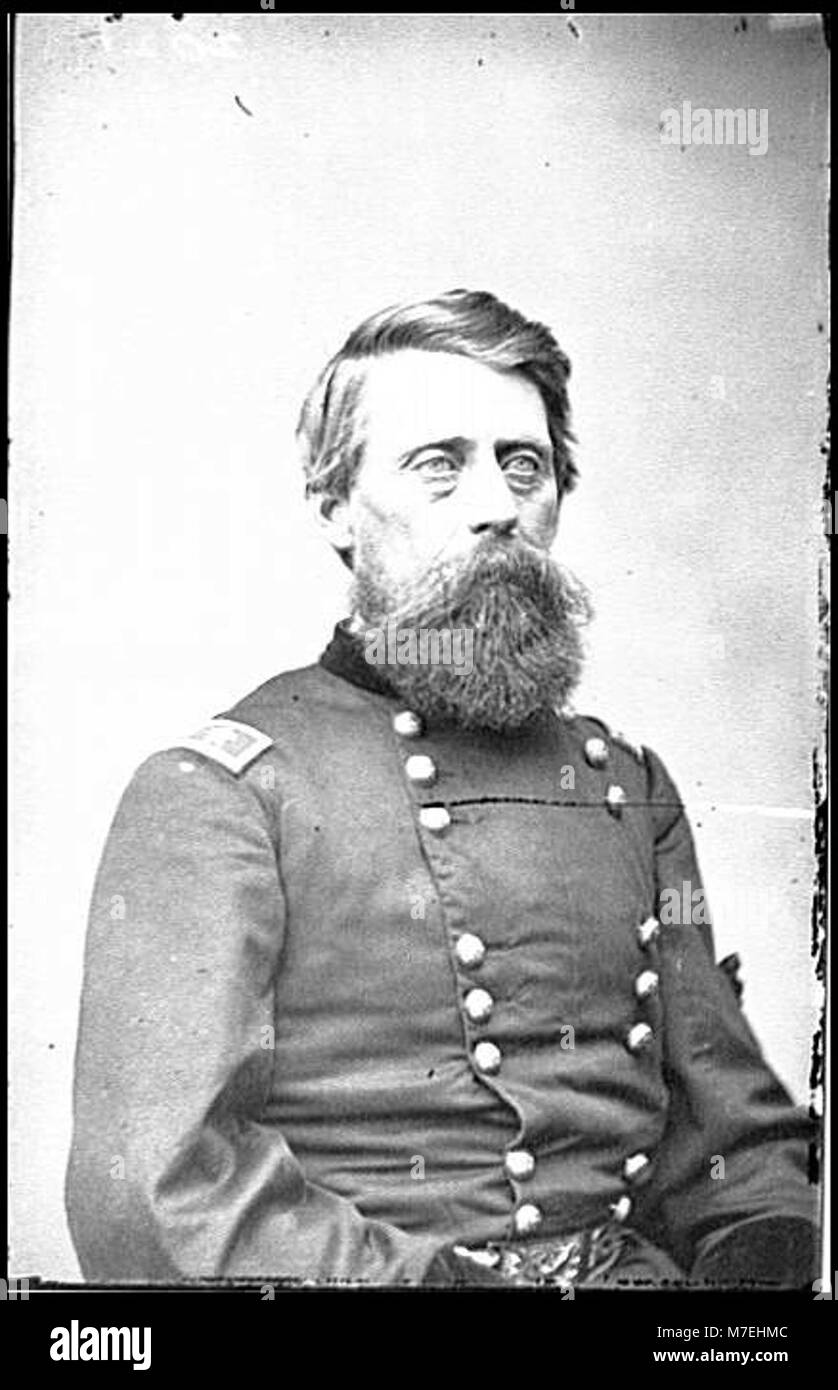 A portrait of Major General Jefferson Davis, an officer in the Federal ...