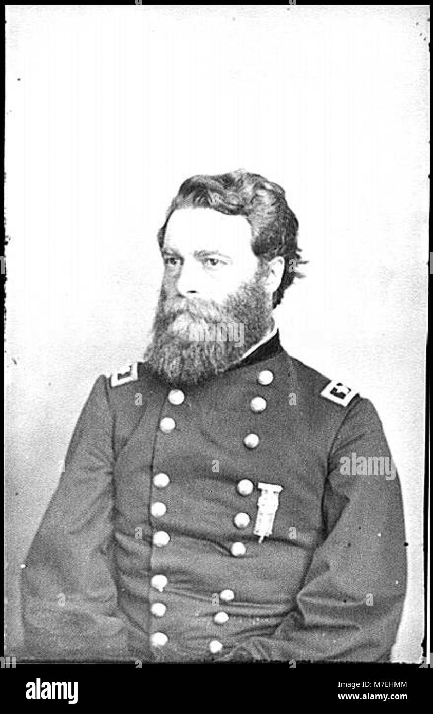 A portrait of Major General Joseph A. Mower, a Union Army officer ...