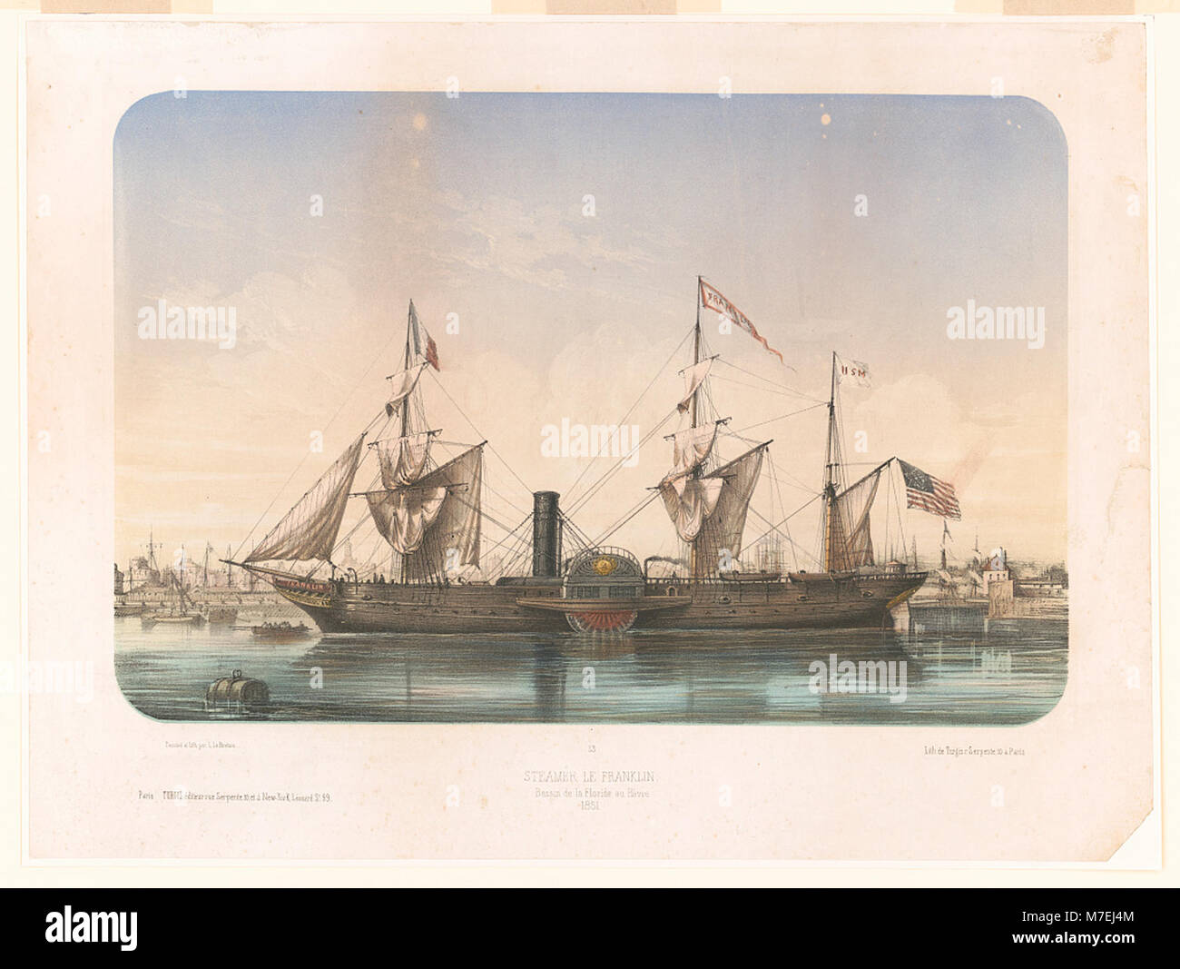 The steamer 'Le Franklin' is depicted in this image, likely in the ...