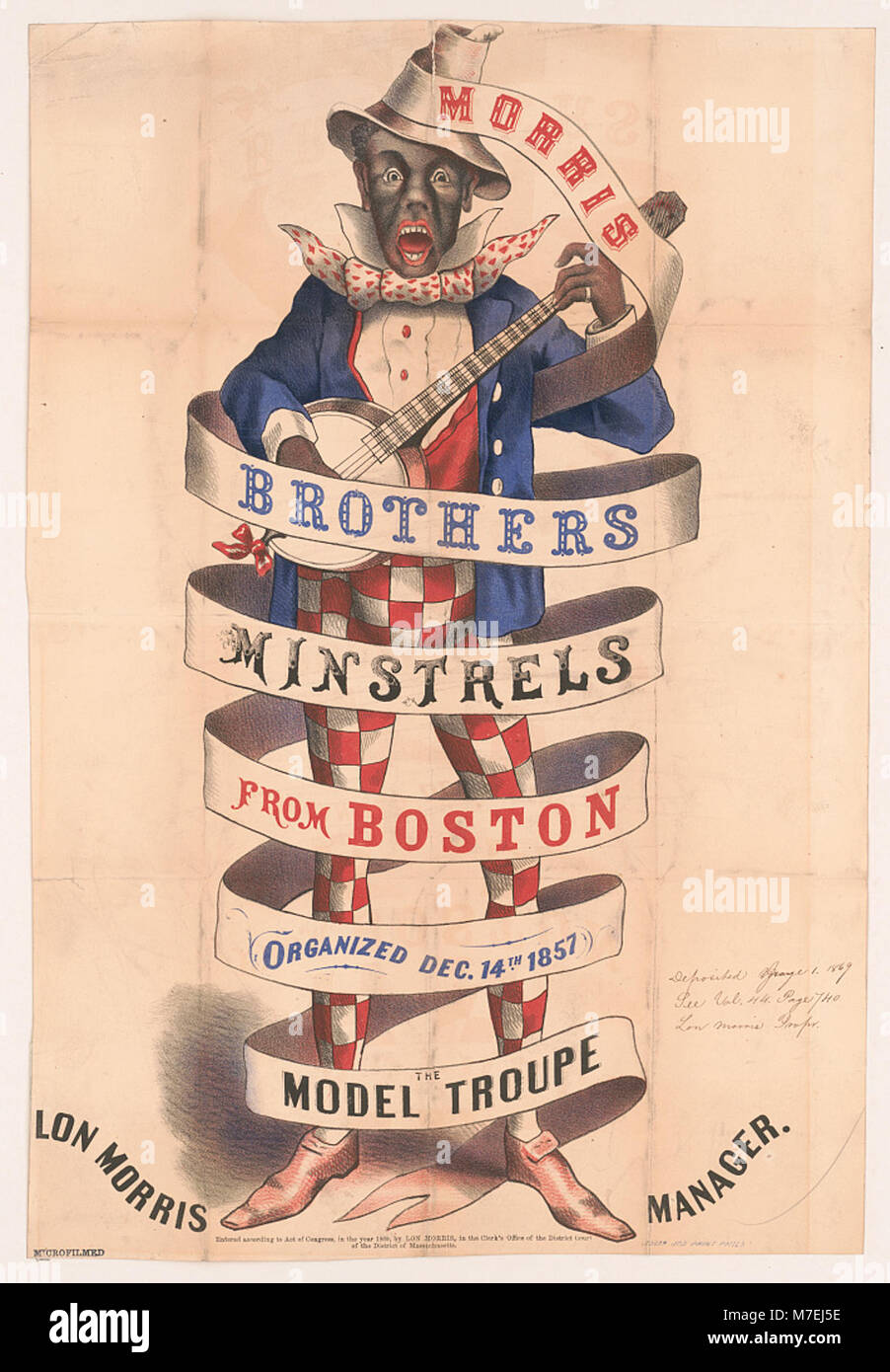Historical photograph of the Morris Brothers minstrels, an ...