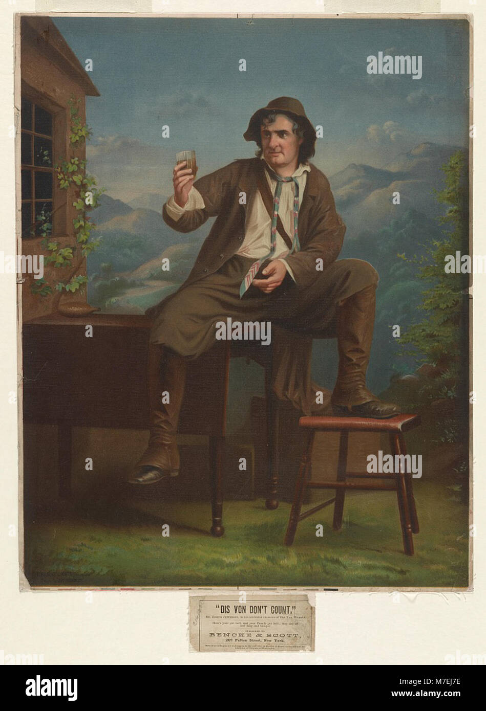 Joseph Jefferson, performing as Rip Van Winkle, a character from ...