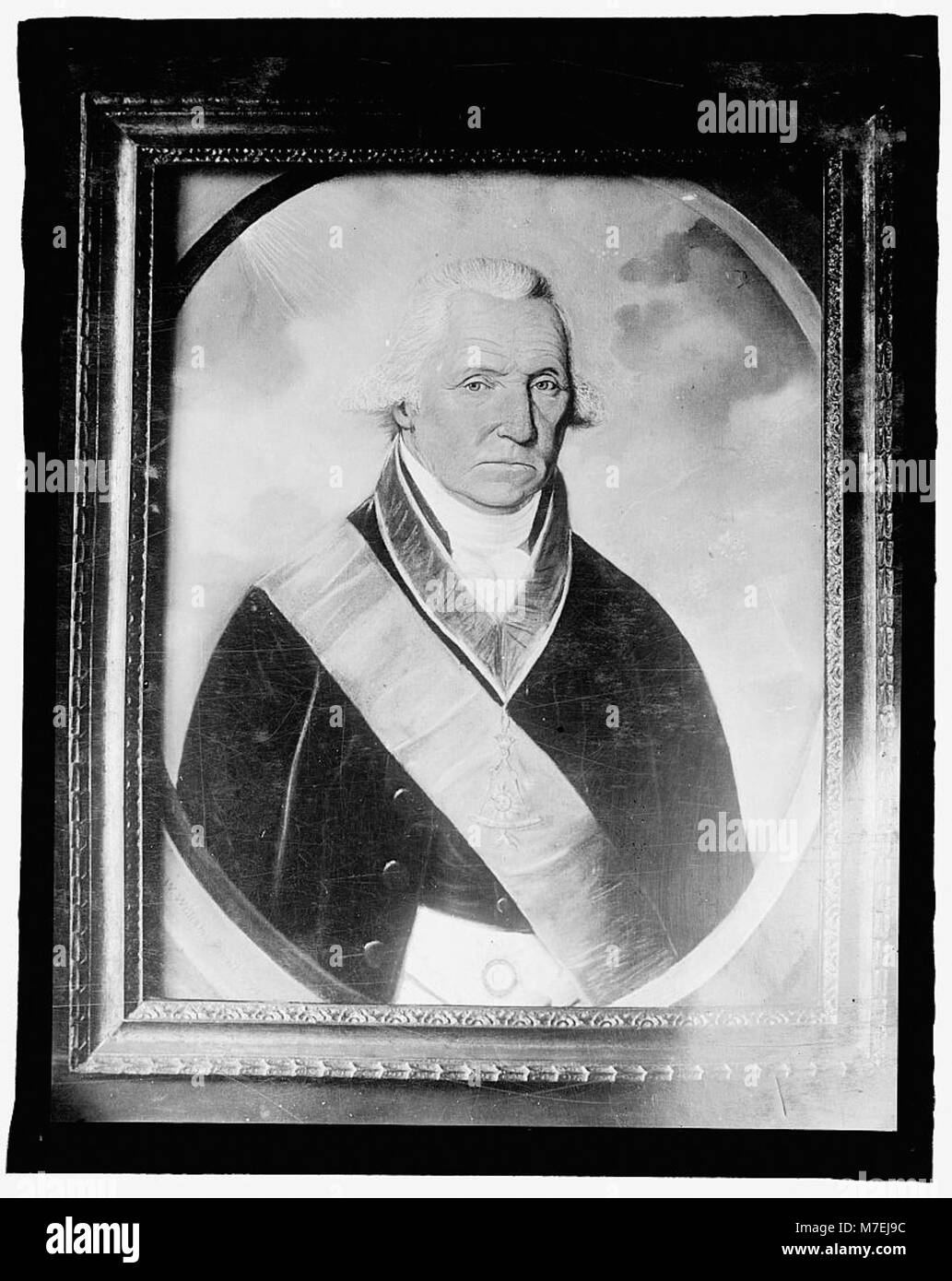 A historical portrait depicting George Washington in Masonic regalia ...