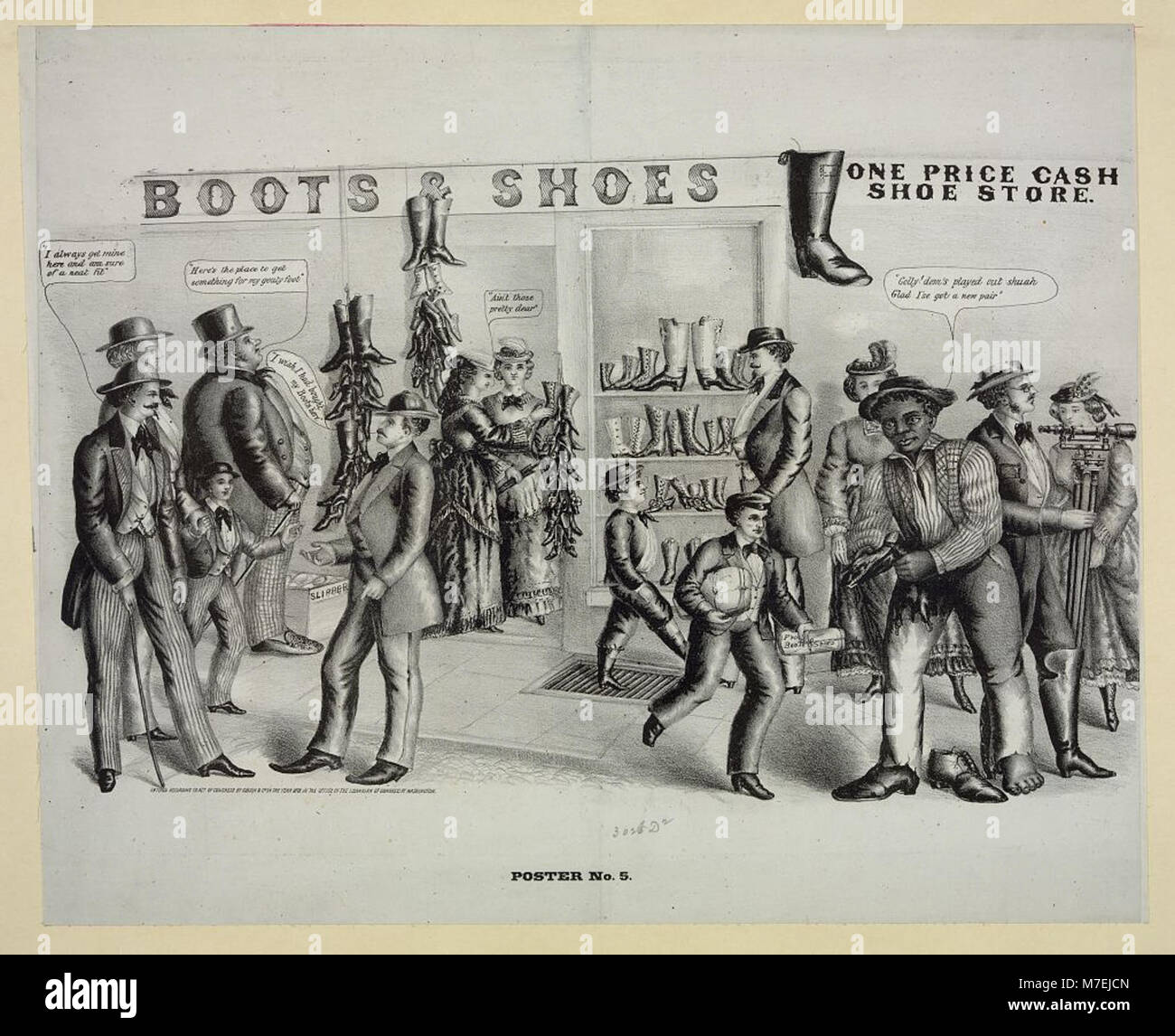 A vintage advertisement promoting a cash shoe store with a focus on ...