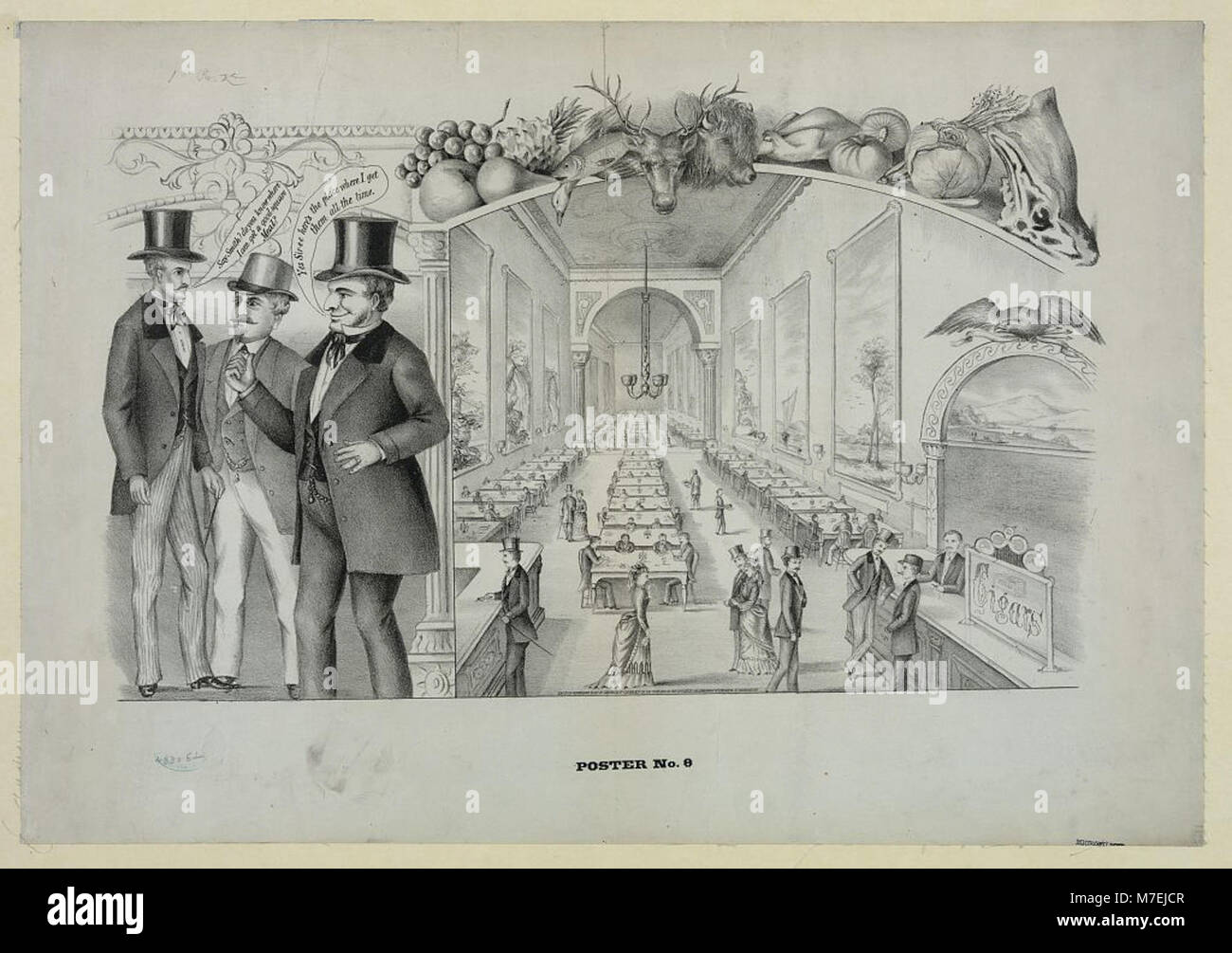 Vintage dining poster hi-res stock photography and images - Alamy