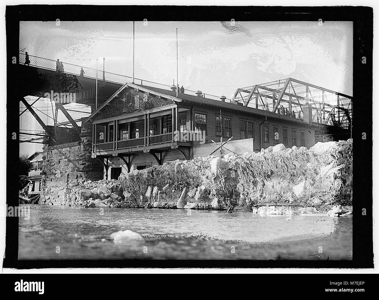 A photograph capturing the Potomac River flood and ice in Georgetown, D ...