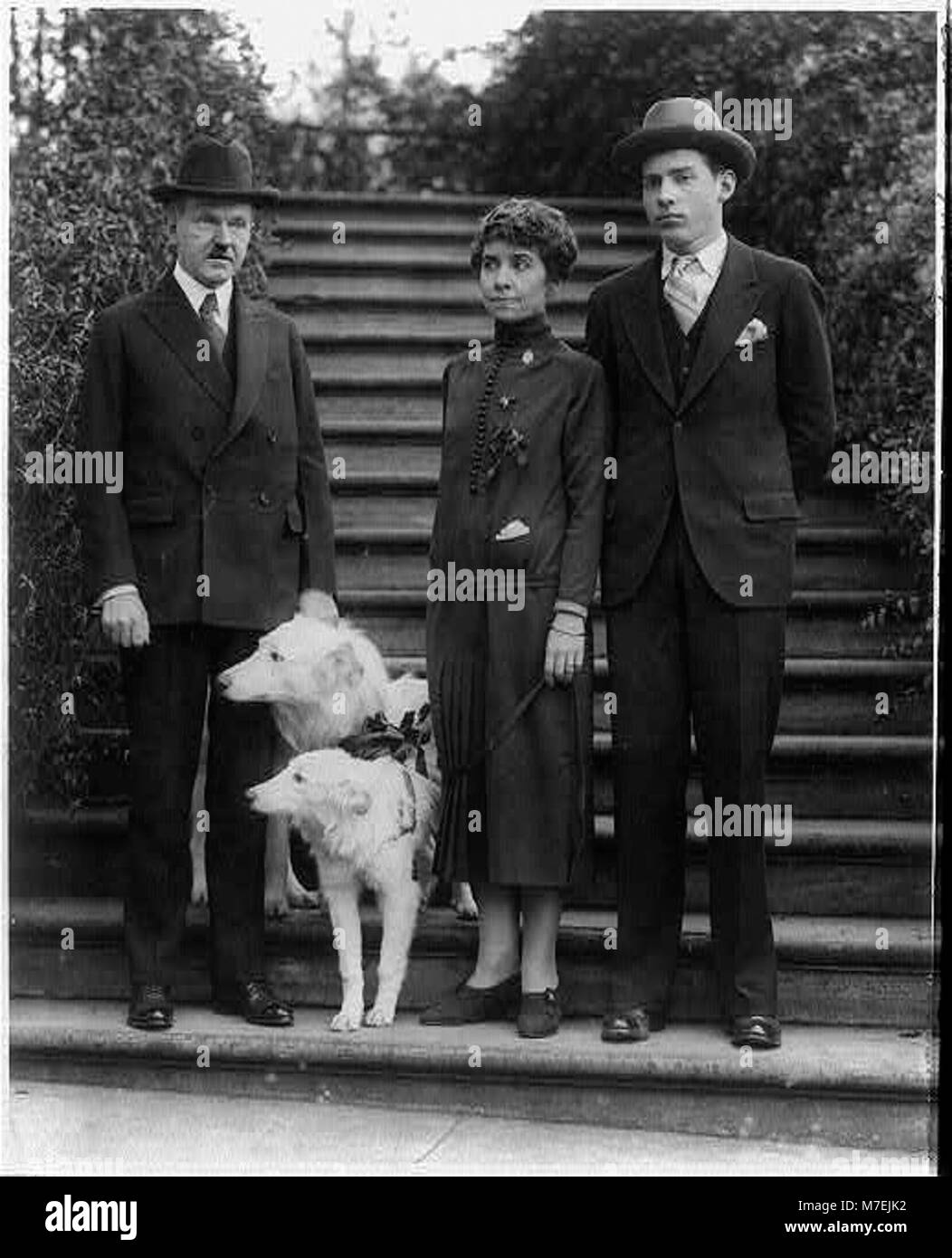 President Calvin Coolidge and his wife, Grace, are shown with their son ...