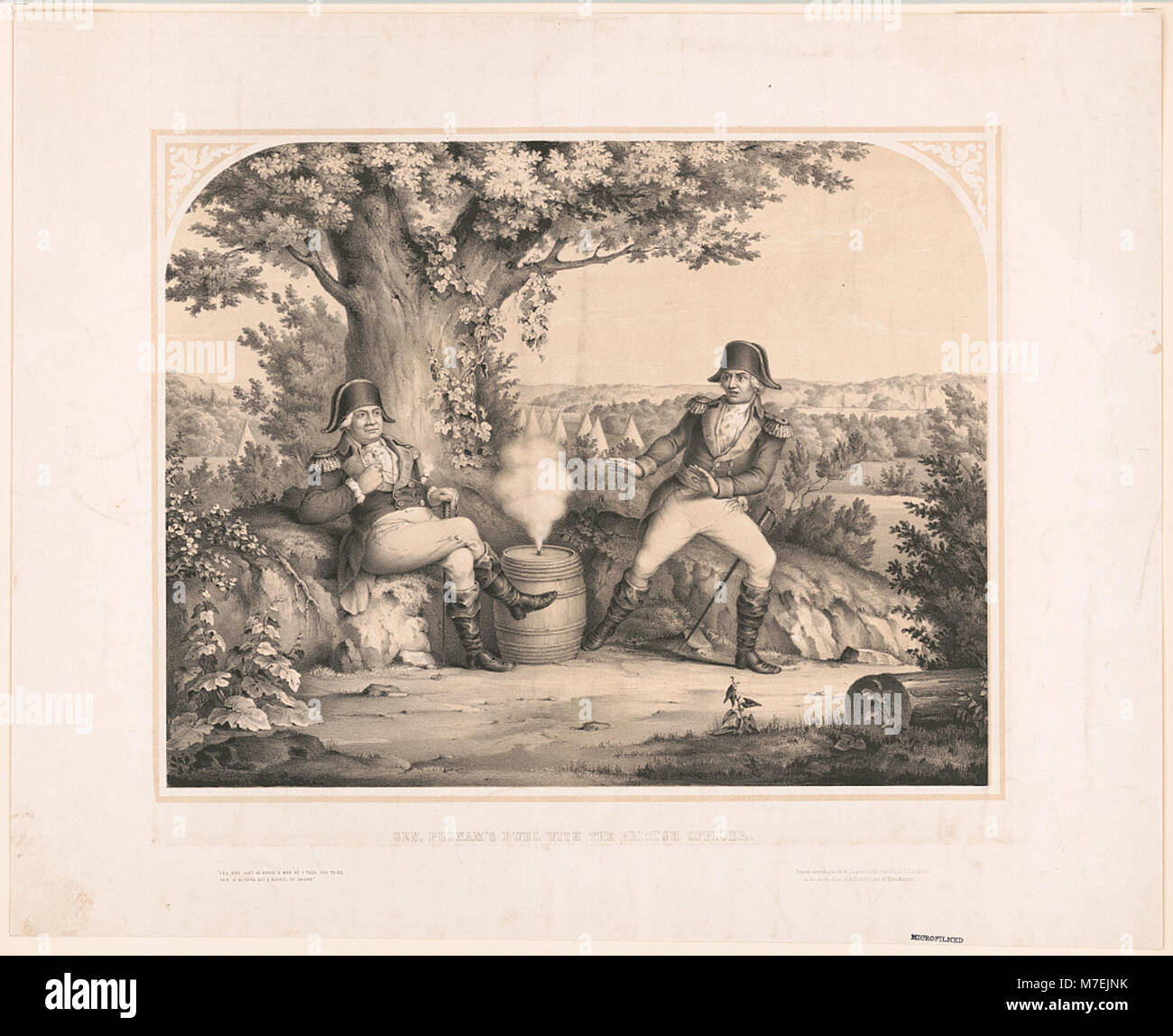 Depiction of General Putnam’s famous duel with a British officer during ...