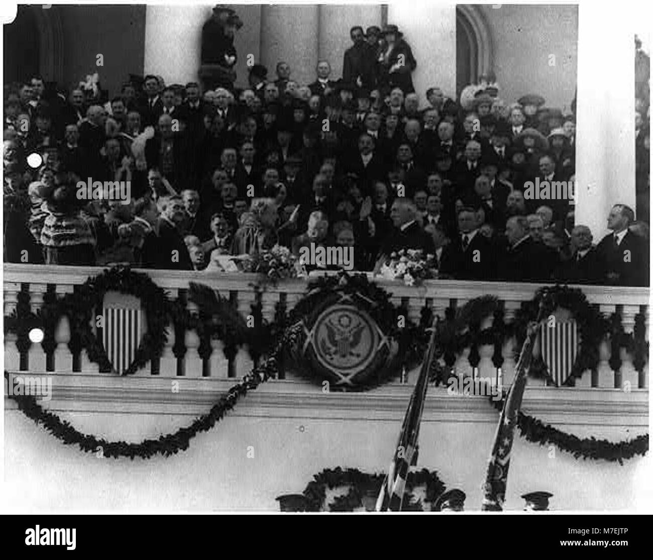 President Warren G. Harding is sworn in by Chief Justice White during ...