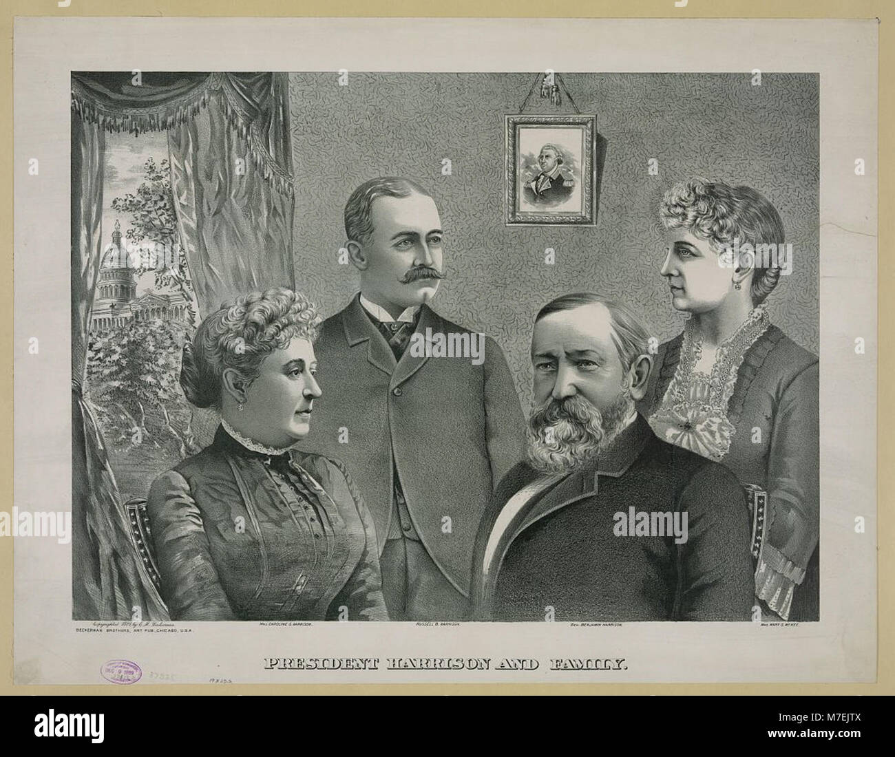Photograph of President Benjamin Harrison and his family. LCCN number ...