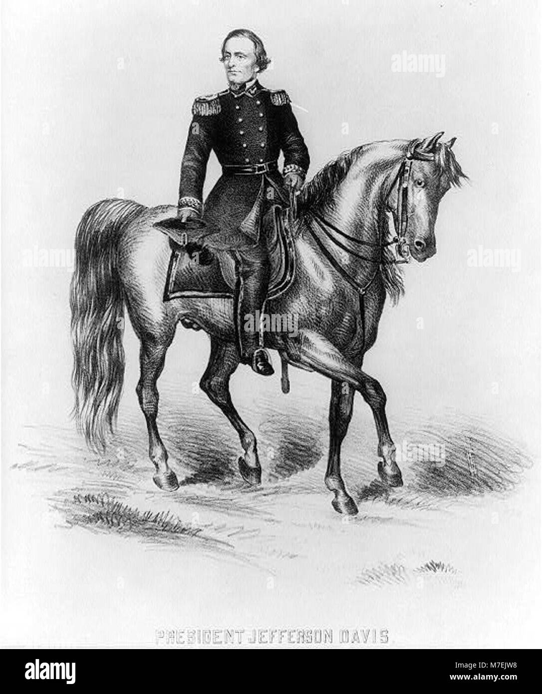 President Jefferson Davis is depicted arriving on the battlefield ...