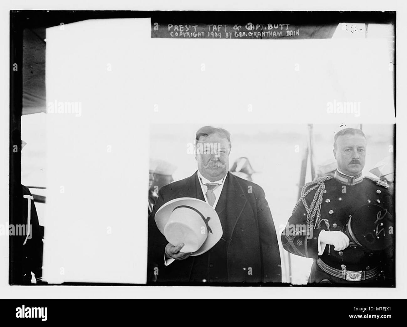 A photograph of President William H. Taft with Captain Butt, likely ...