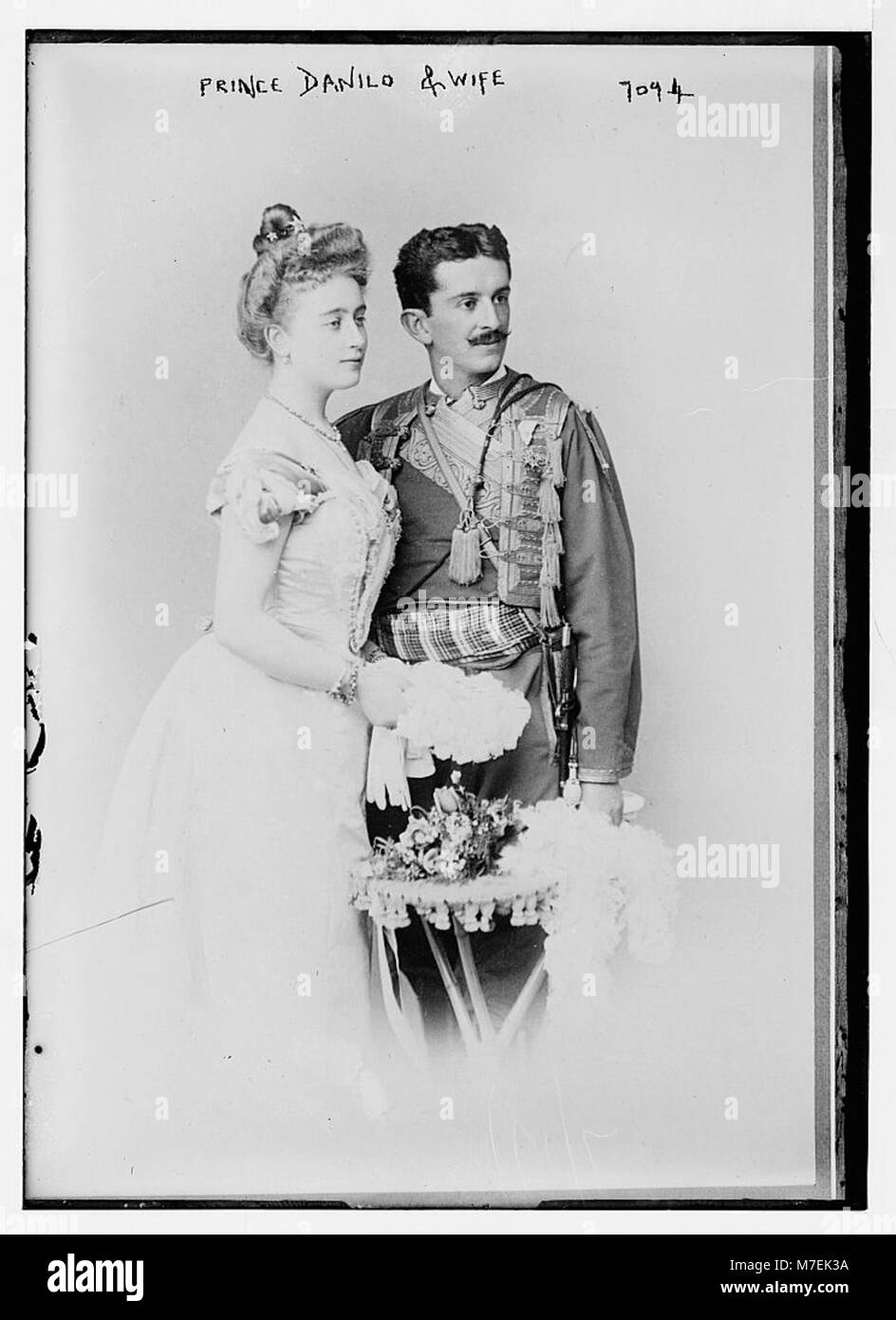 A formal portrait of Prince Danilo and his wife, capturing their royal ...