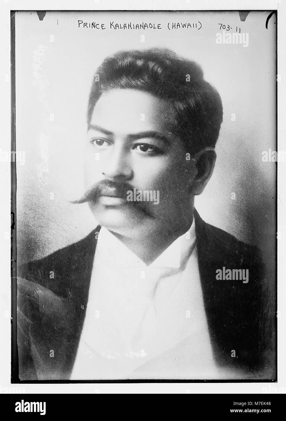 A portrait of Prince Kalanianaole of Hawaii, capturing his image in a ...