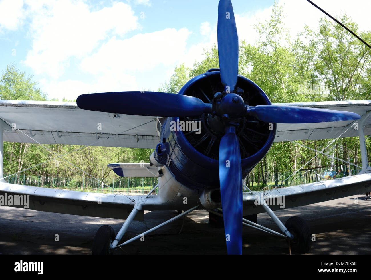 a small plane with a screw Stock Photo - Alamy