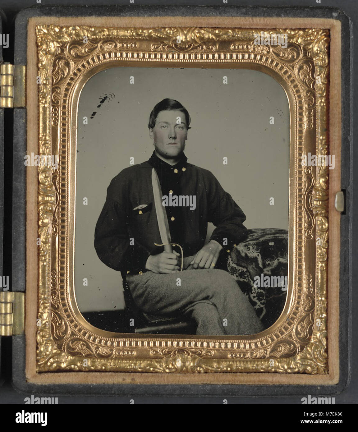 This image shows Private David Bowman of the 7th Virginia Cavalry ...