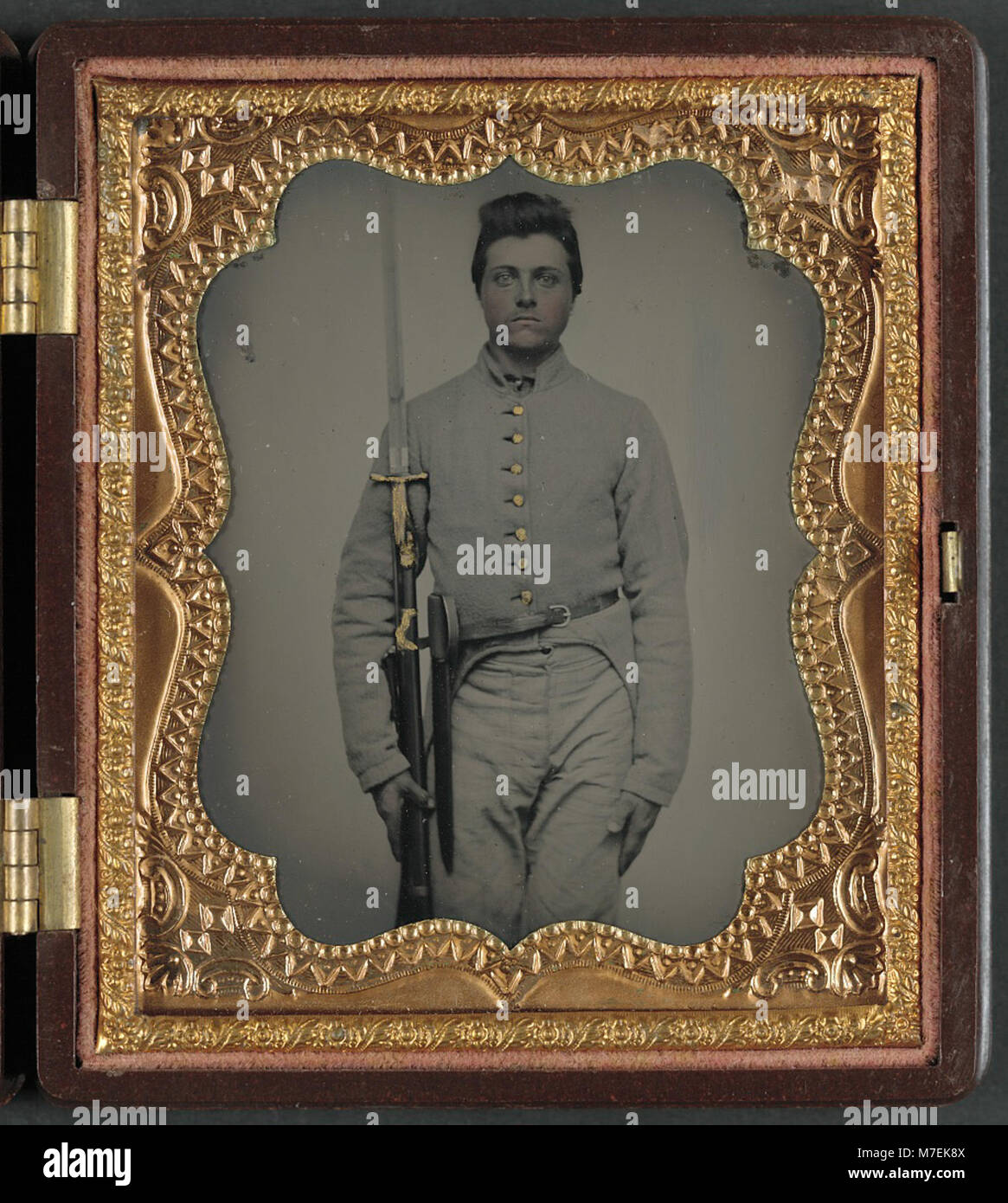 A portrait of Private Parris P. Casey from Company I, 'Cherokee Rangers ...