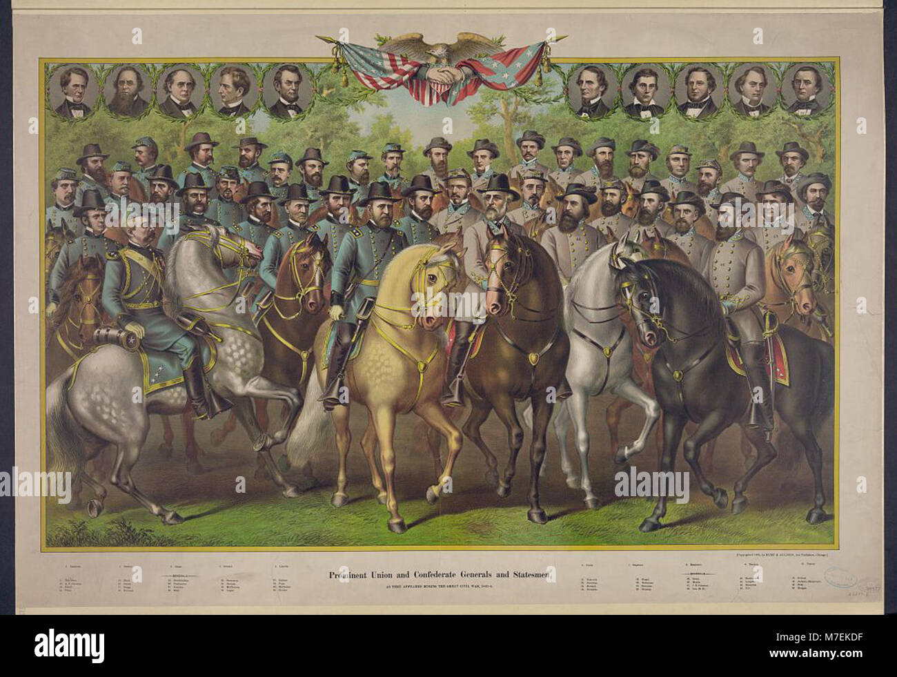 A historical collection of portraits featuring Union and Confederate ...