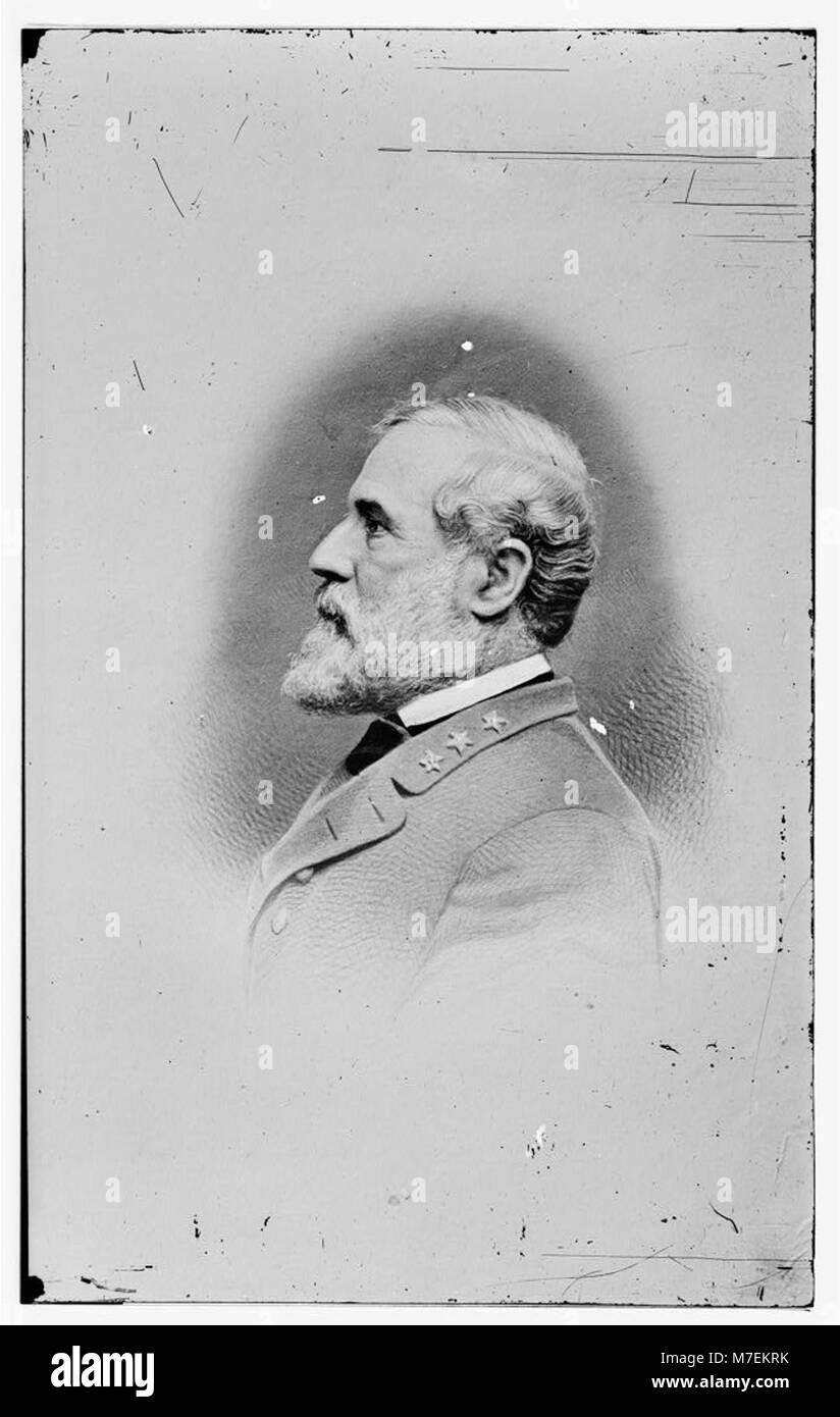 A historical portrait of Robert E. Lee, Confederate General during the ...