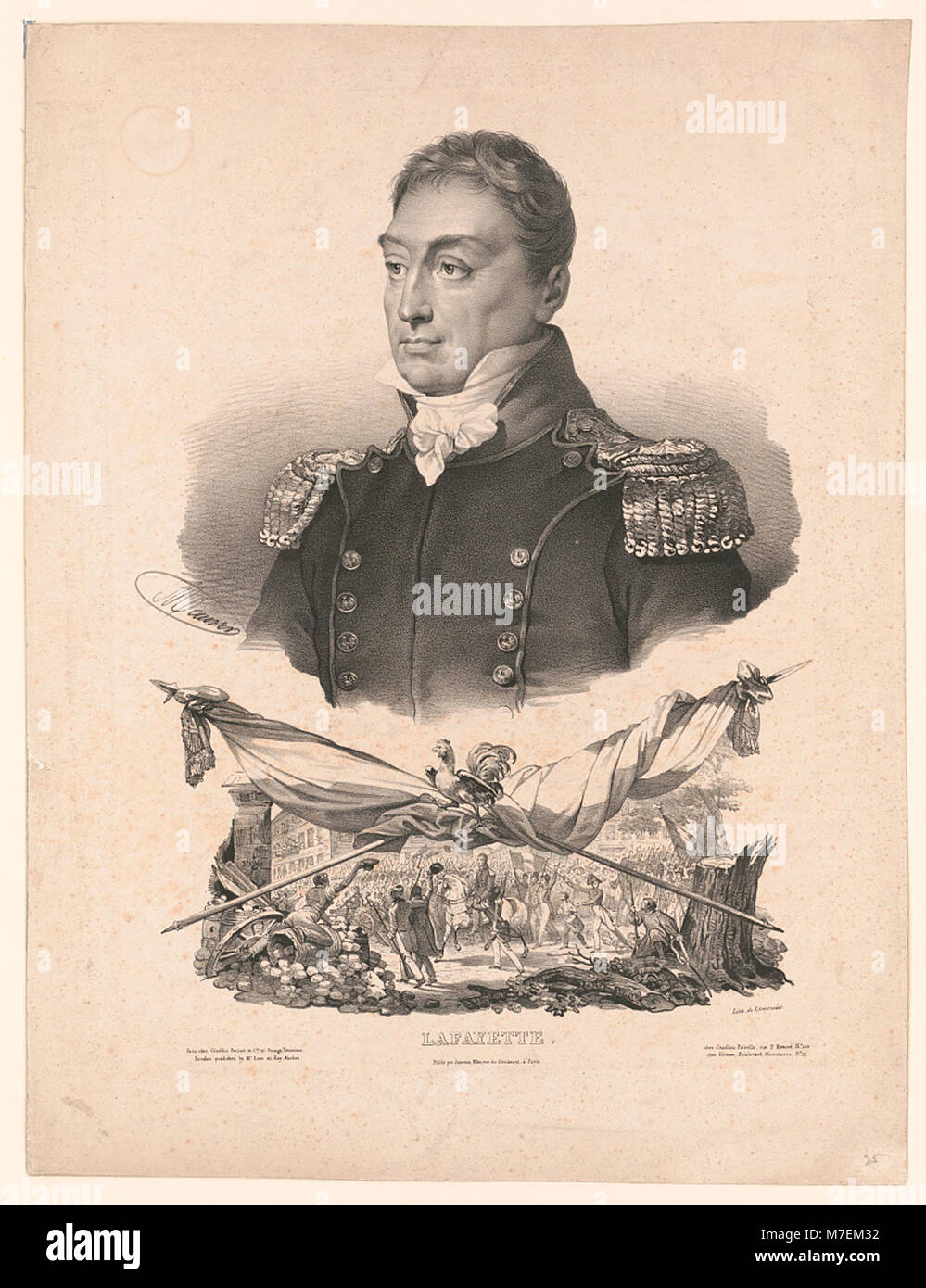 A portrait of Marquis de Lafayette, a French military officer who ...