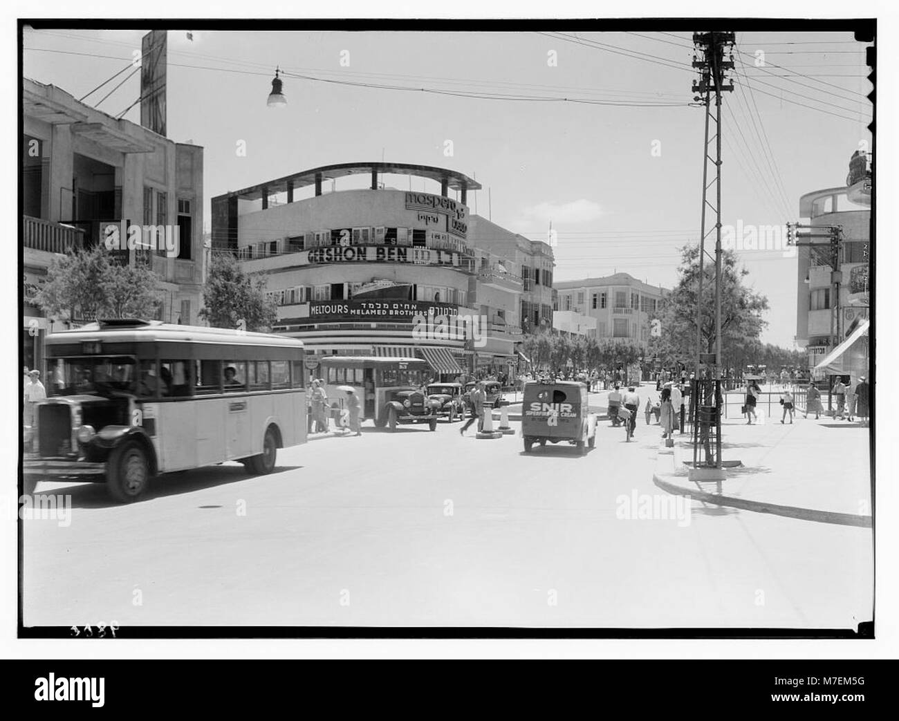 A historical photograph showcasing Allenby Square in Tel Aviv, located ...