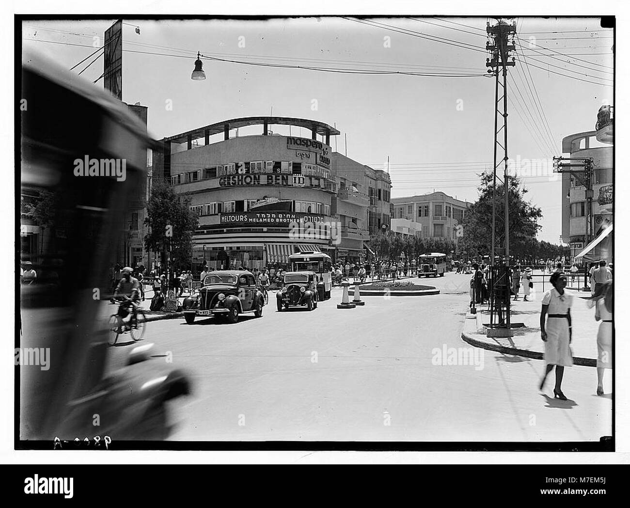 A historical photograph of Allenby Square in Ramleh, near Tel-Aviv ...