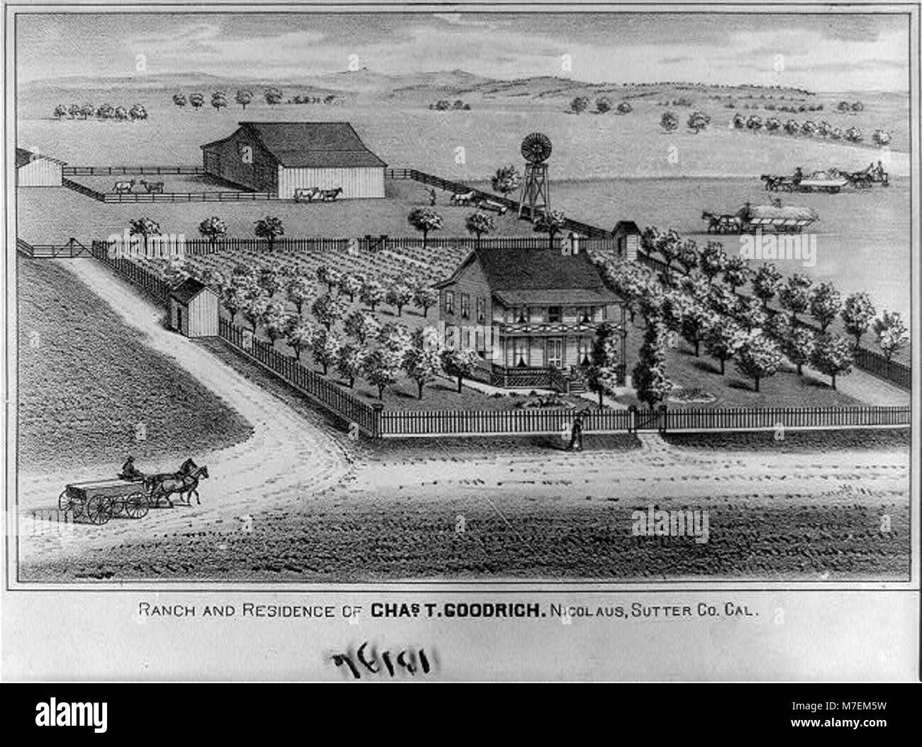 The ranch and residence of Chas. T. Goodrich in Nicholas, Sutter County ...