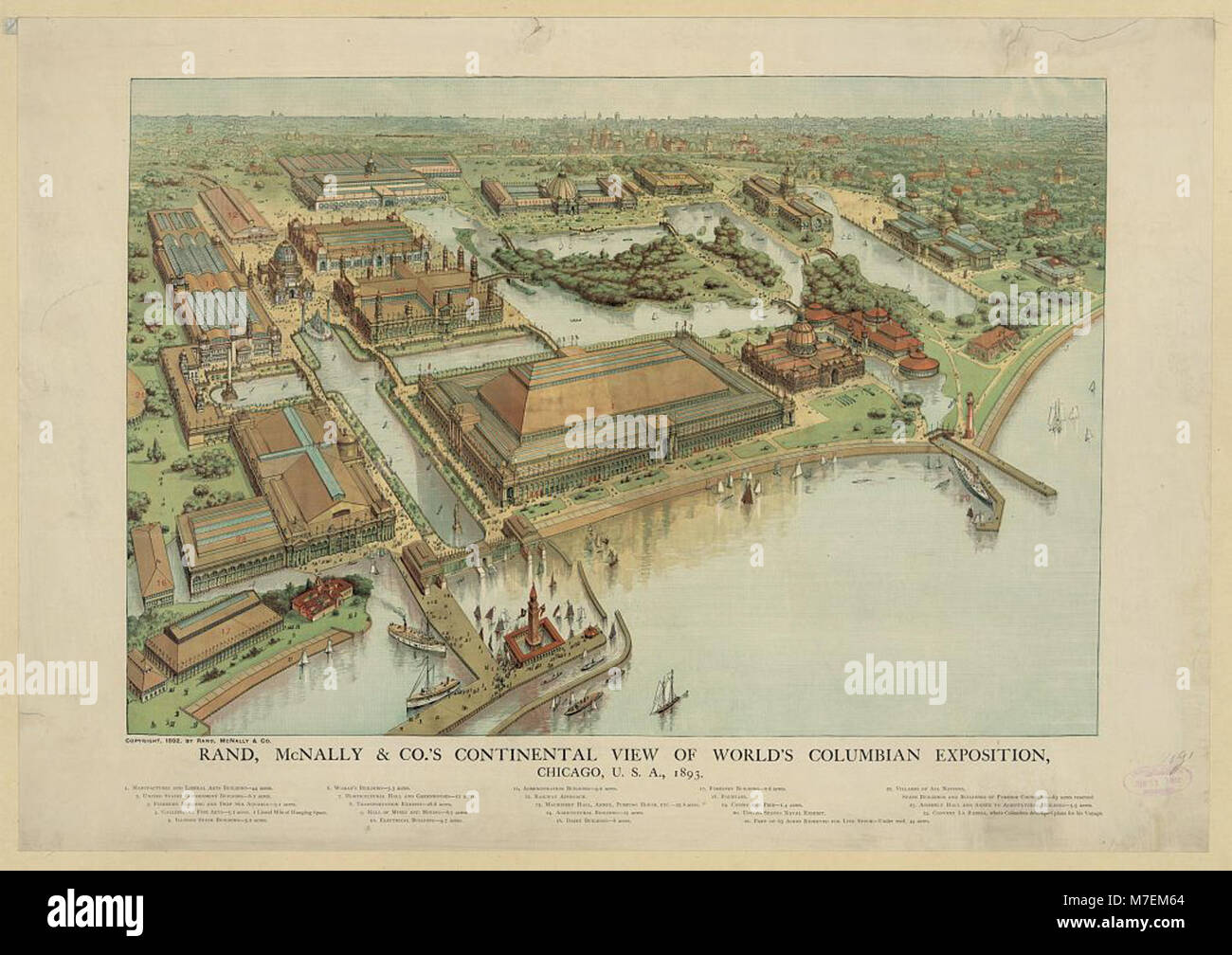Rand, McNally & Co.'s map offers a continental view of the 1893 World's ...