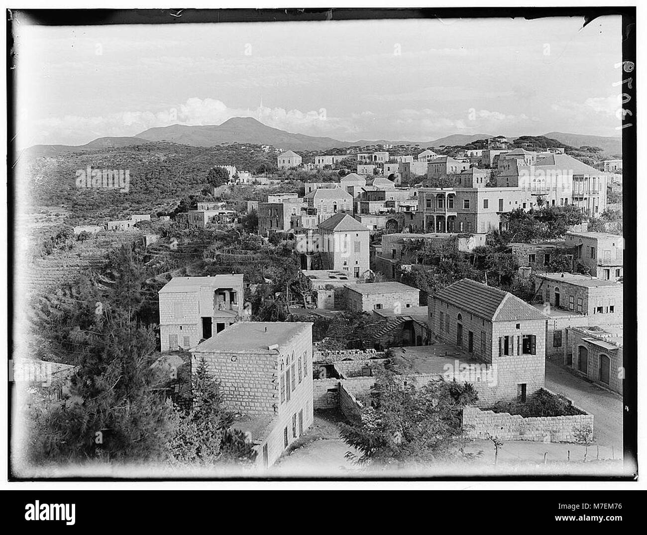 Ras-el-Matn, village. The village looking east from the school LOC ...
