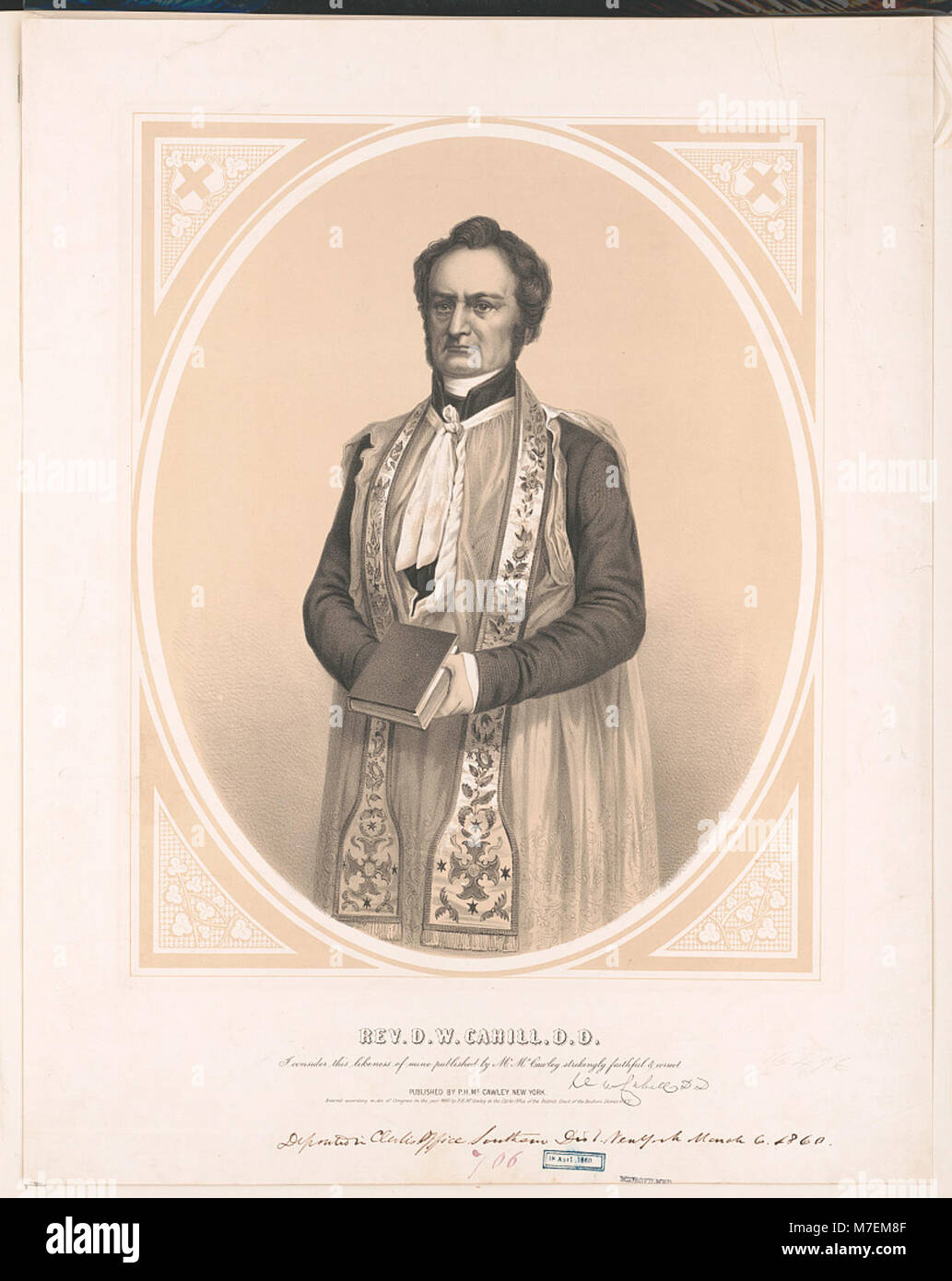 A portrait of Rev. D.W. Cahill, D.D, a prominent religious leader ...