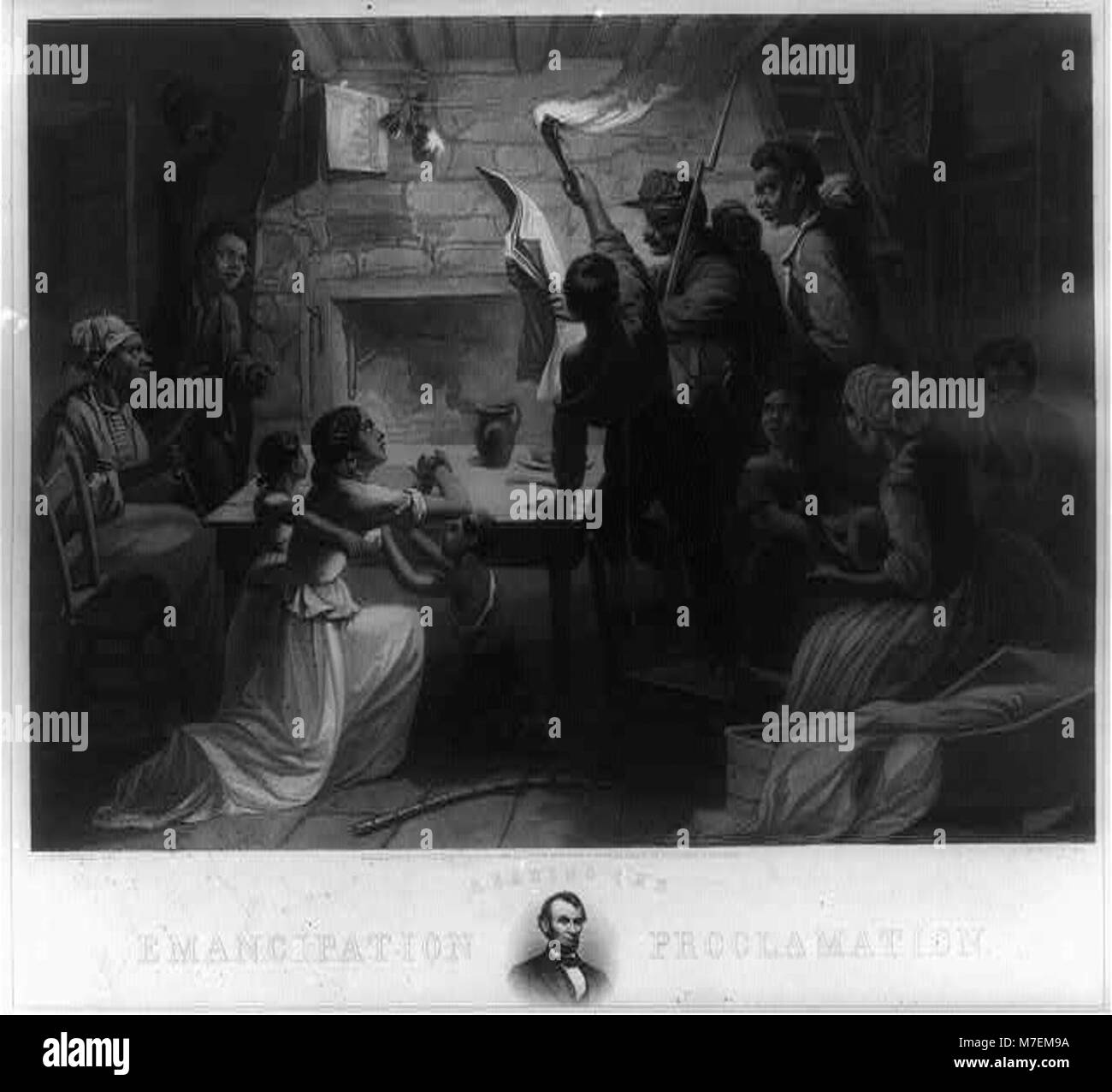 Reading the Emancipation Proclamation LCCN2003678043 Stock Photo - Alamy