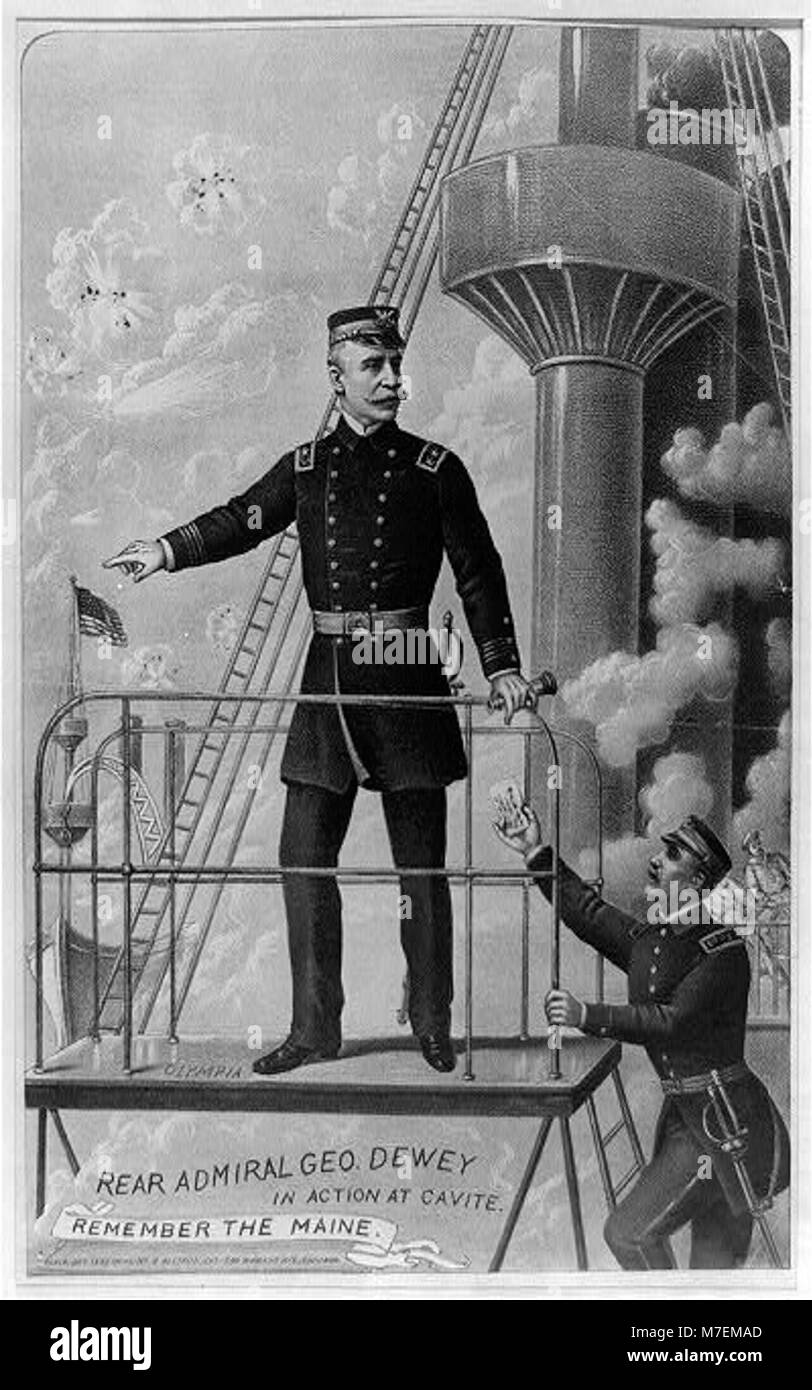 Rear Adm. Geo. Dewey in action at Cavite LCCN2003656911 Stock Photo - Alamy