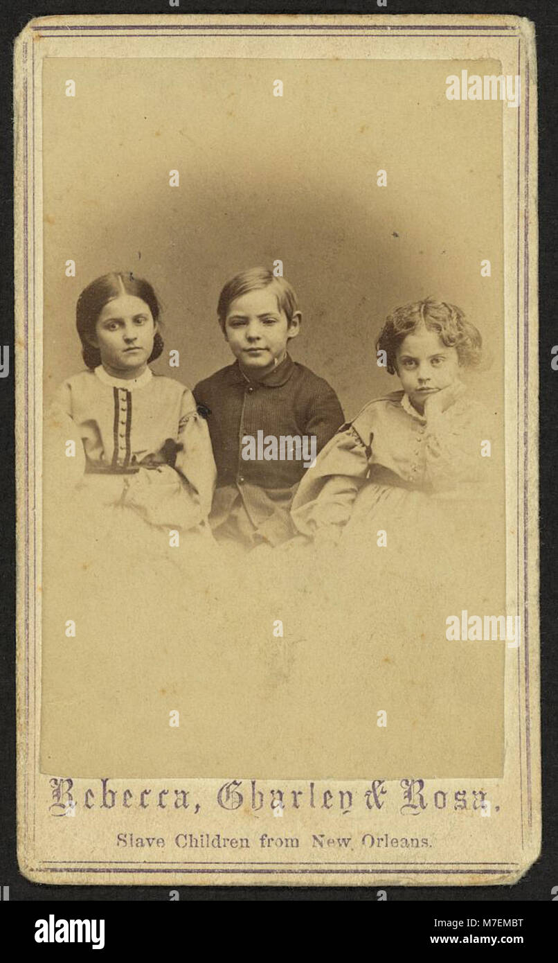 Photograph of three slave children, Rebecca, Charley, and Rosa, from ...