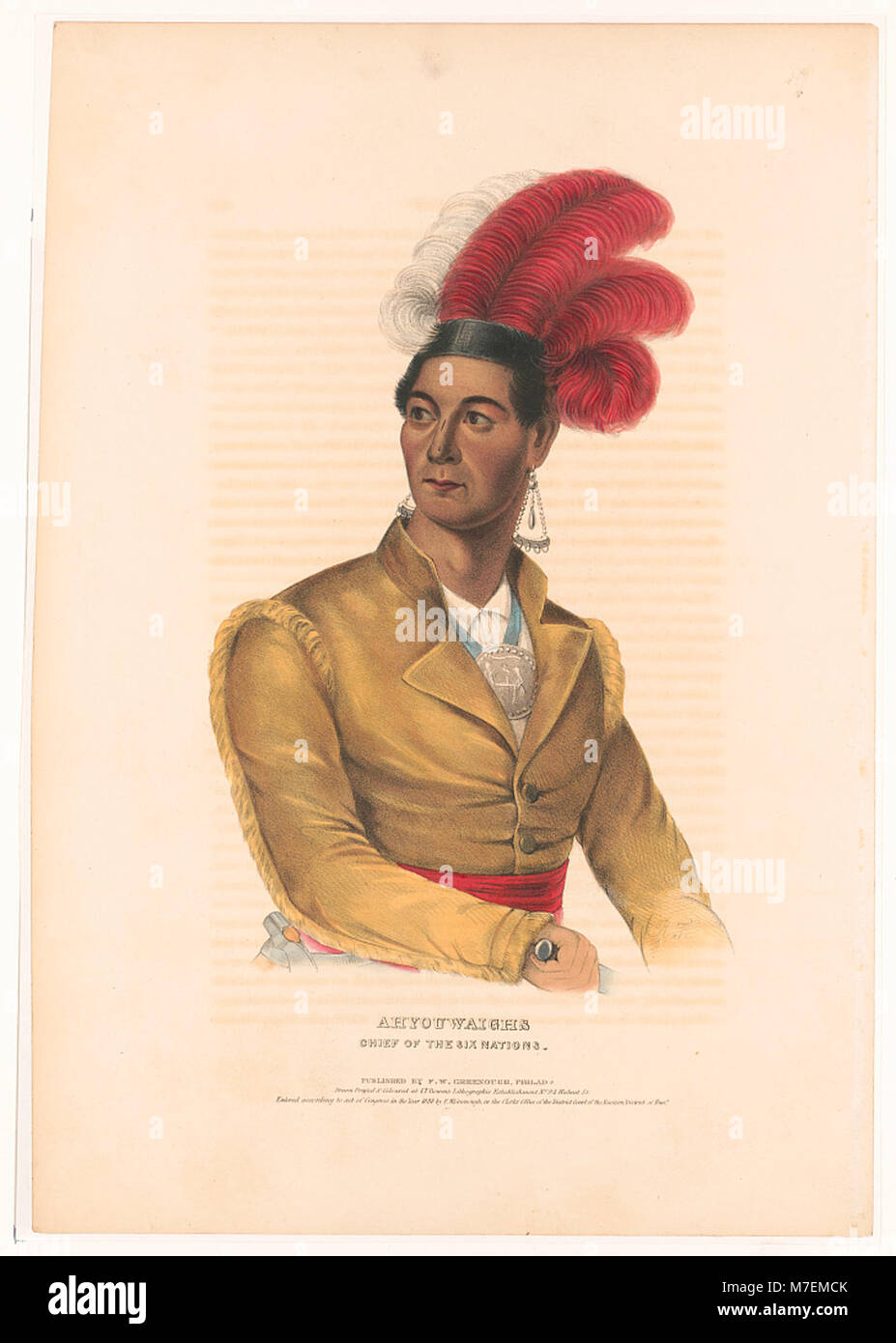 Portrait of Ahyouwaighs, the Chief of the Six Nations, an important ...