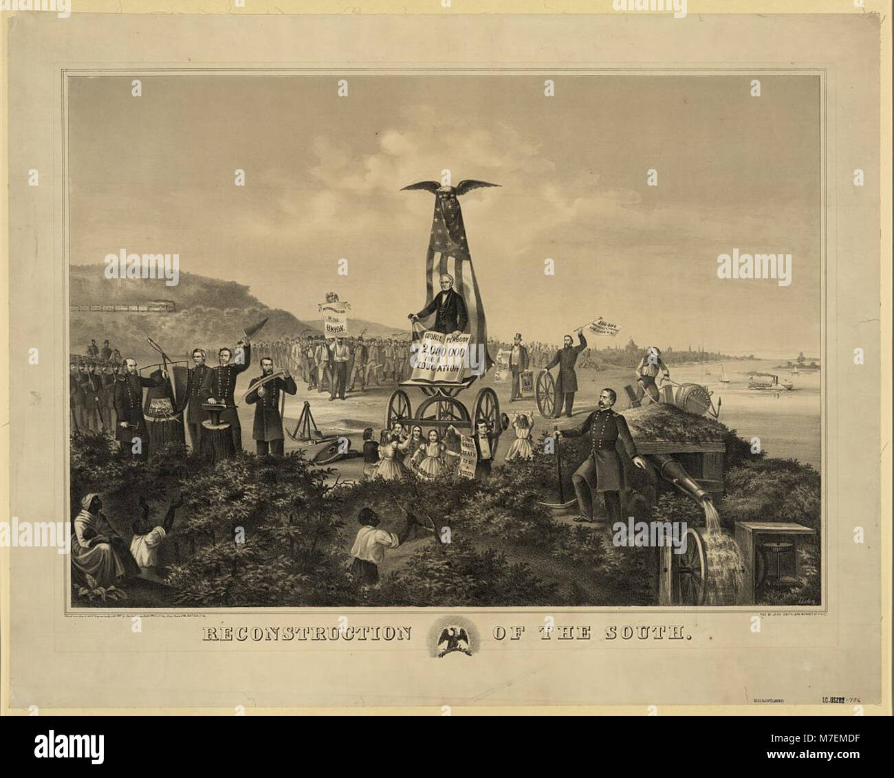 The Reconstruction of the South is depicted, illustrating the post ...