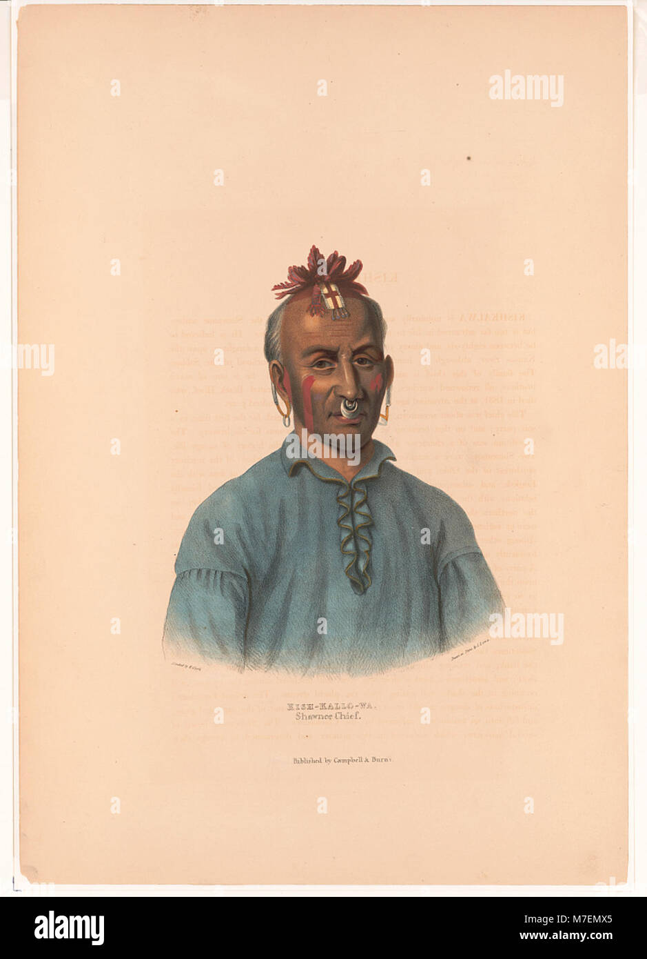 Kish-kallo-wa, a Shawnee chief, is captured in this portrait ...