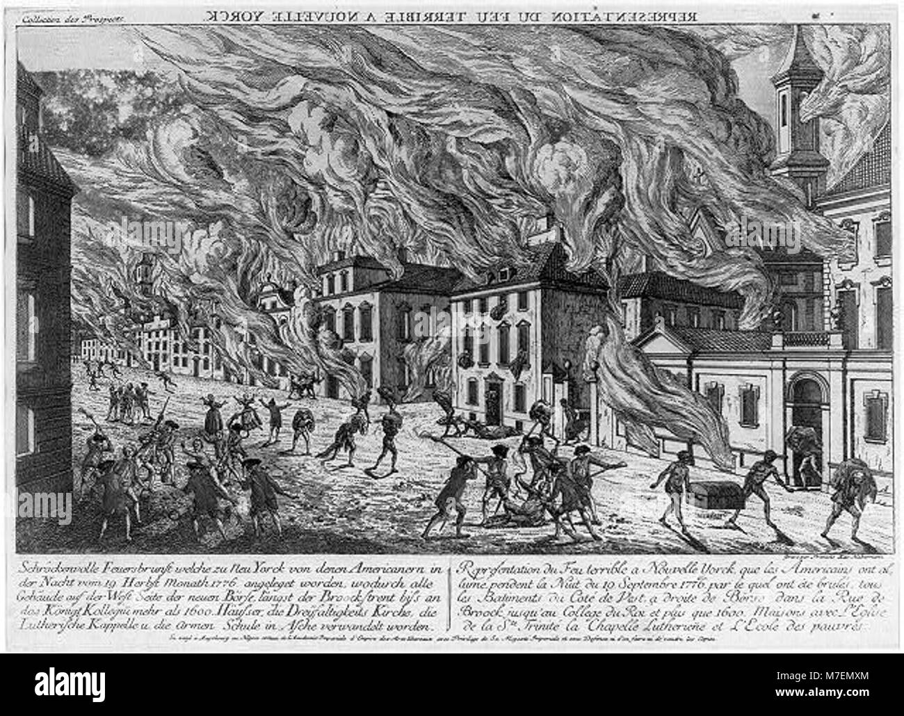 This illustration depicts the terrible fire in New York, capturing the ...