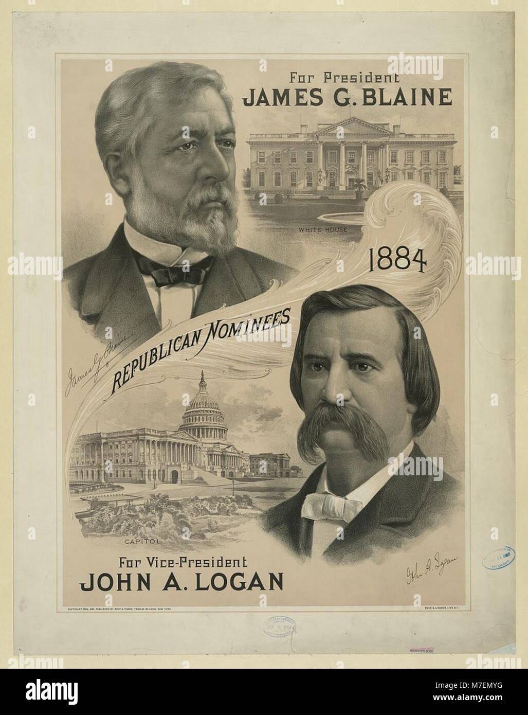 An image documenting the Republican nominees of the 1884 election ...