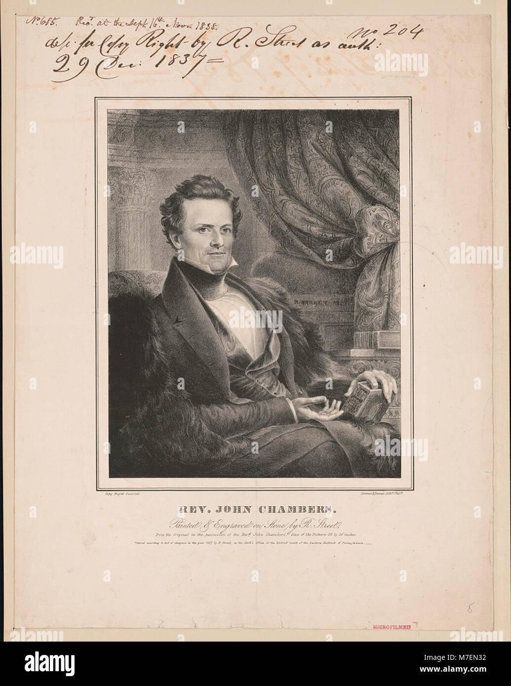 A portrait of Reverend John Chambers, a notable figure in religious and ...