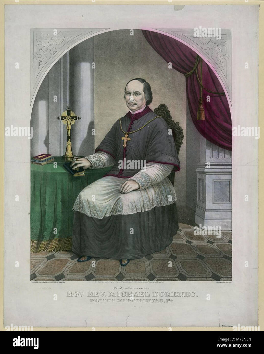 A portrait of Right Reverend Michael Domenec, Bishop of Pittsburgh ...
