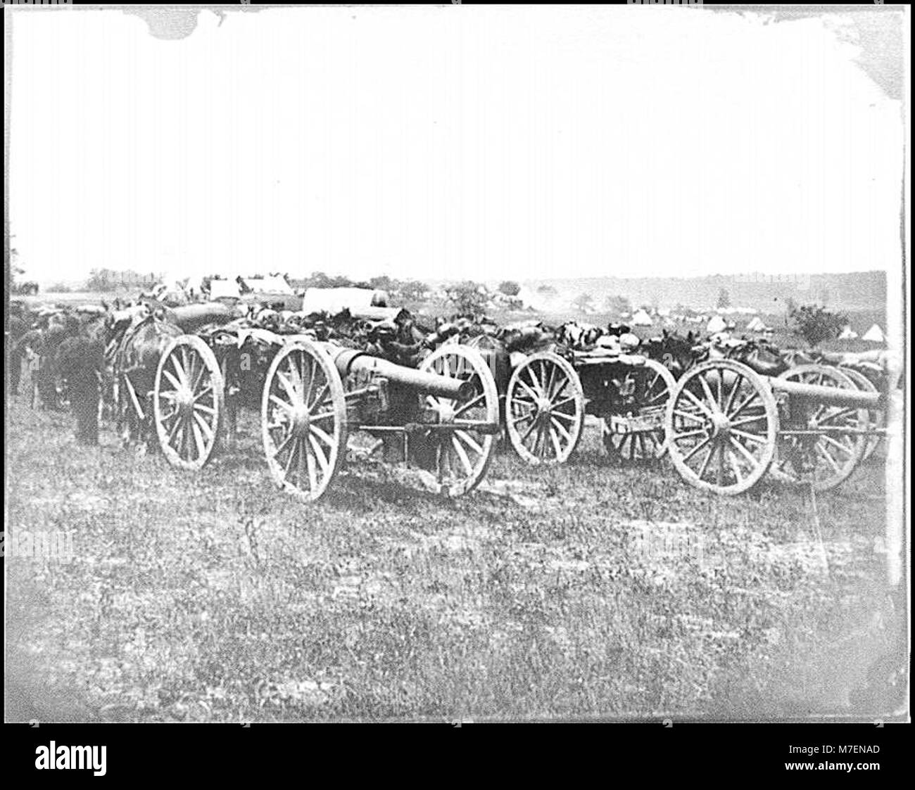A historical photograph of 20-pounder Parrott rifled guns, used by the ...
