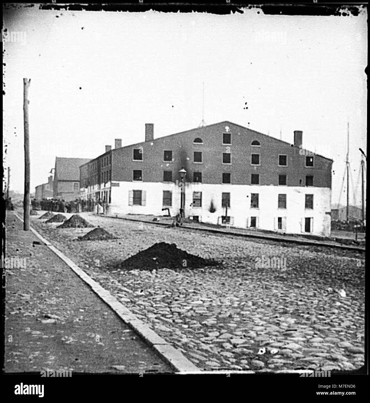 A side view of the historic Libby Prison in Richmond, Virginia, a ...
