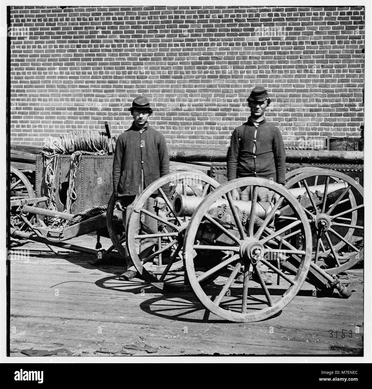 Confederate brass mountain howitzers displayed in Richmond, Virginia, a ...