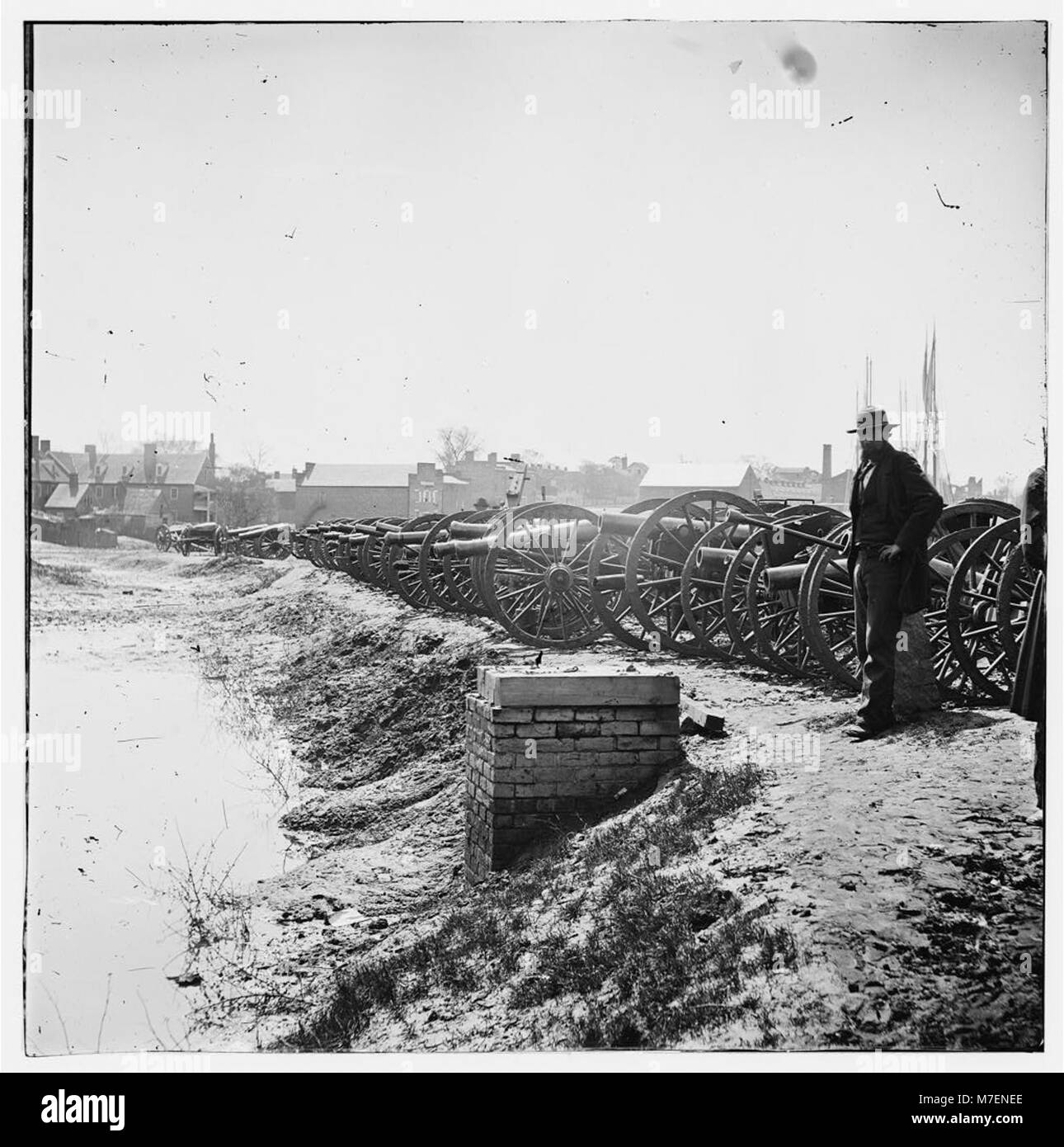 This photograph shows a Confederate cannon located in Richmond ...