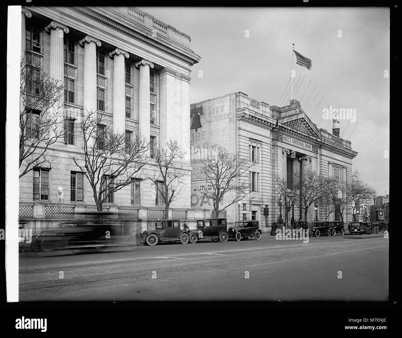 A historic photograph of the Riggs National Bank in Washington, D.C., a ...
