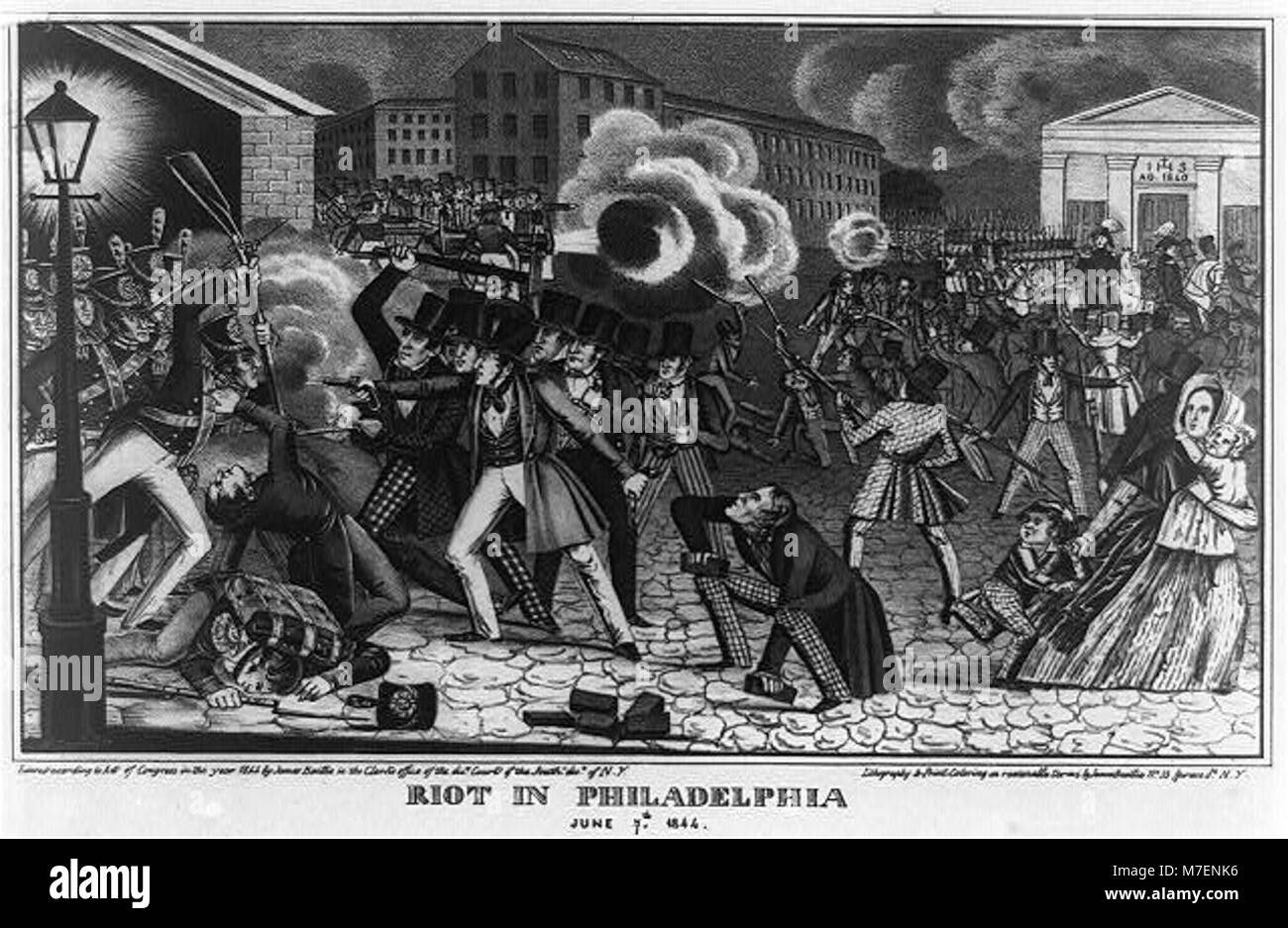 A historical photograph capturing the riot that took place in ...