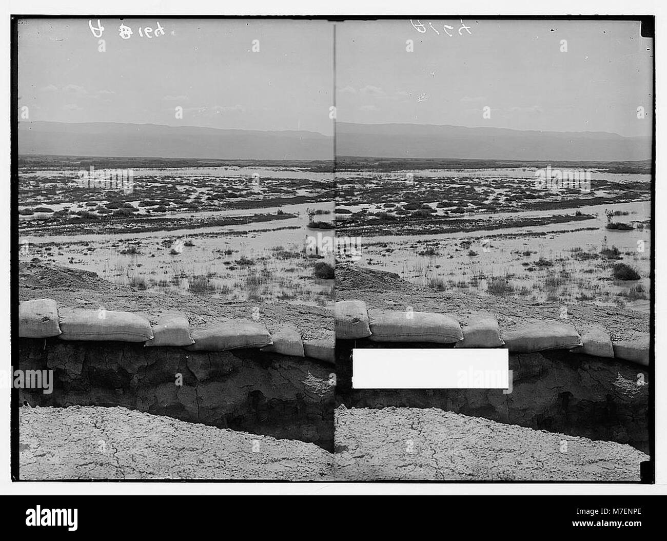 This photograph captures the road to Jericho, Jordan, showing the river ...